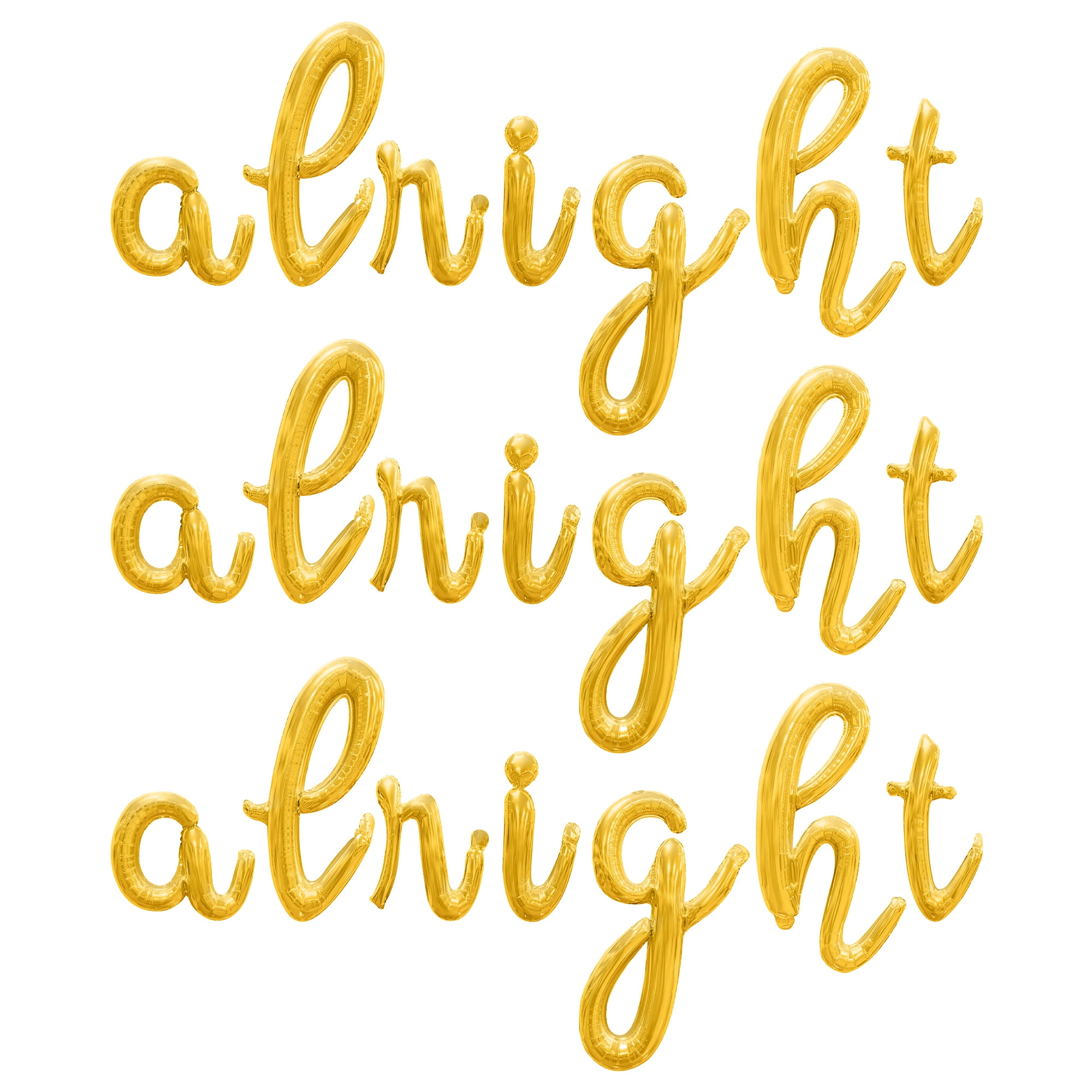 Cursive Script Letter Balloons - ALRIGHT ALRIGHT ALRIGHT 16" Inch ...