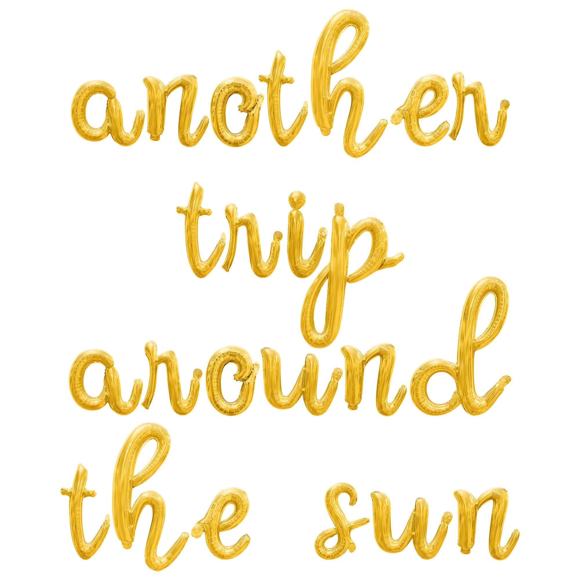 Cursive Script Letter Balloons - ANOTHER TRIP AROUND THE SUN 16" Inch ...