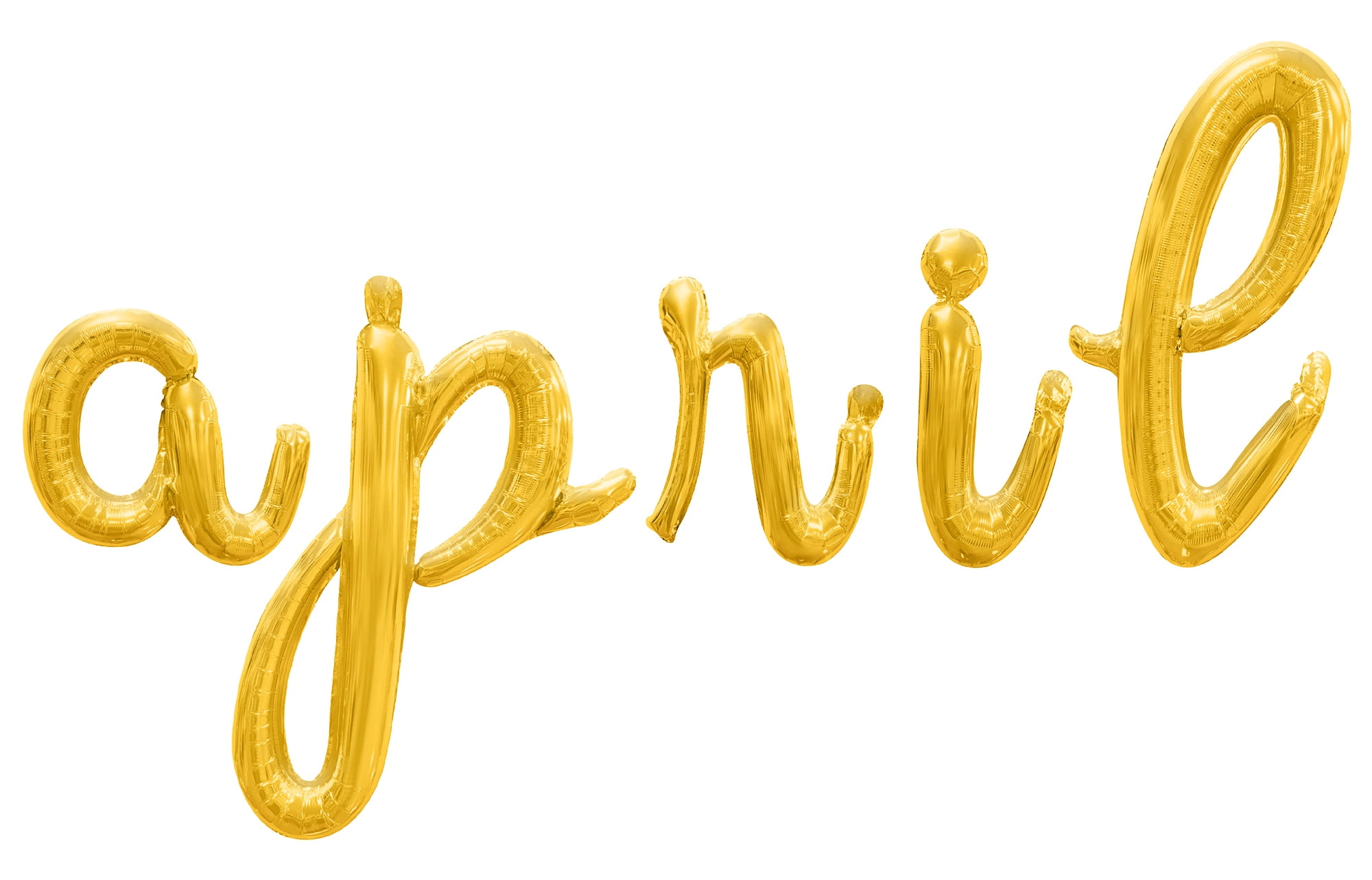 Cursive Script Letter Balloons - APRIL 16" Inch Alphabet Letters Foil ...