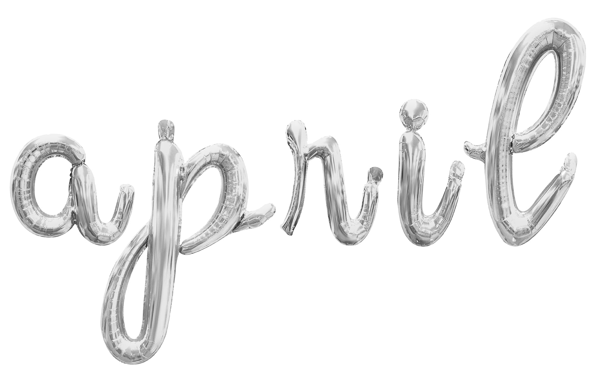 Cursive Script Letter Balloons - APRIL 16" Inch Alphabet Letters Foil ...
