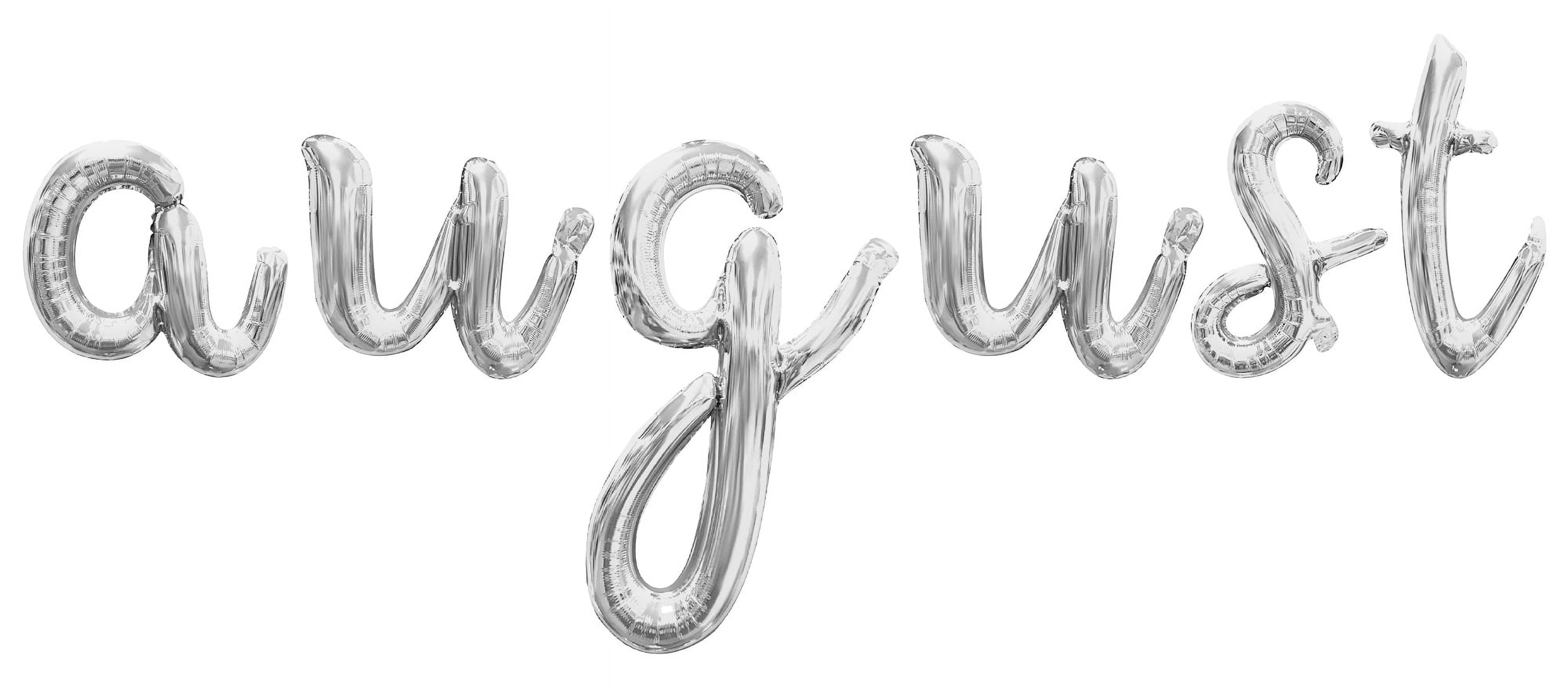 Cursive Script Letter Balloons - AUGUST 16" Inch Alphabet Letters Foil ...