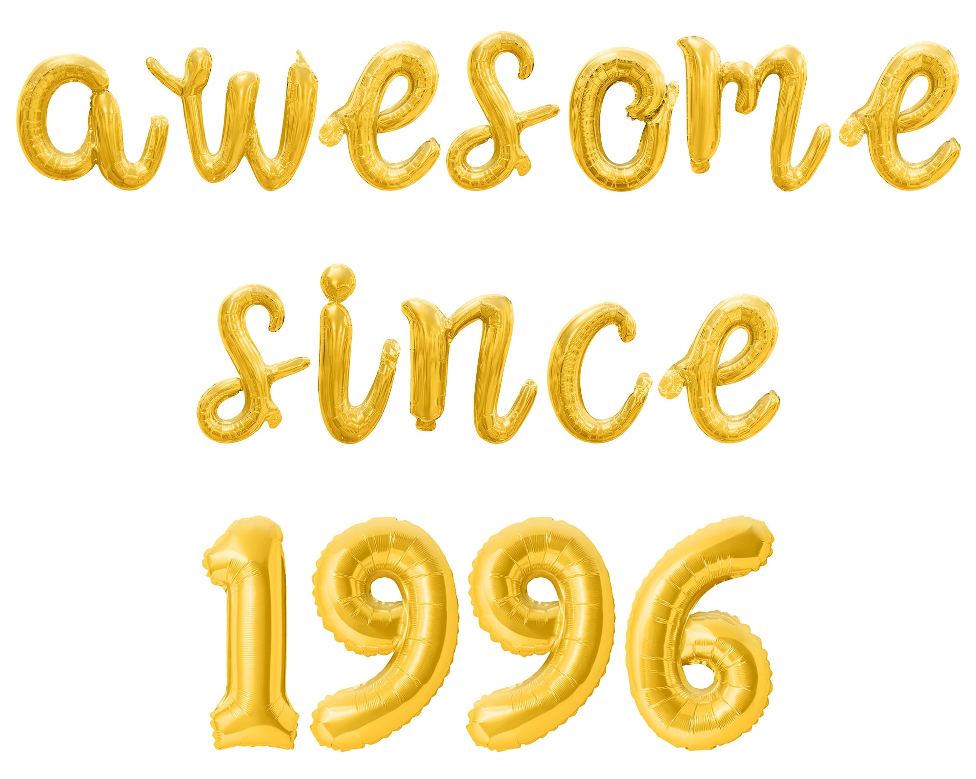 Cursive Script Letter Balloons - AWESOME SINCE 1996 16" Inch Alphabet ...