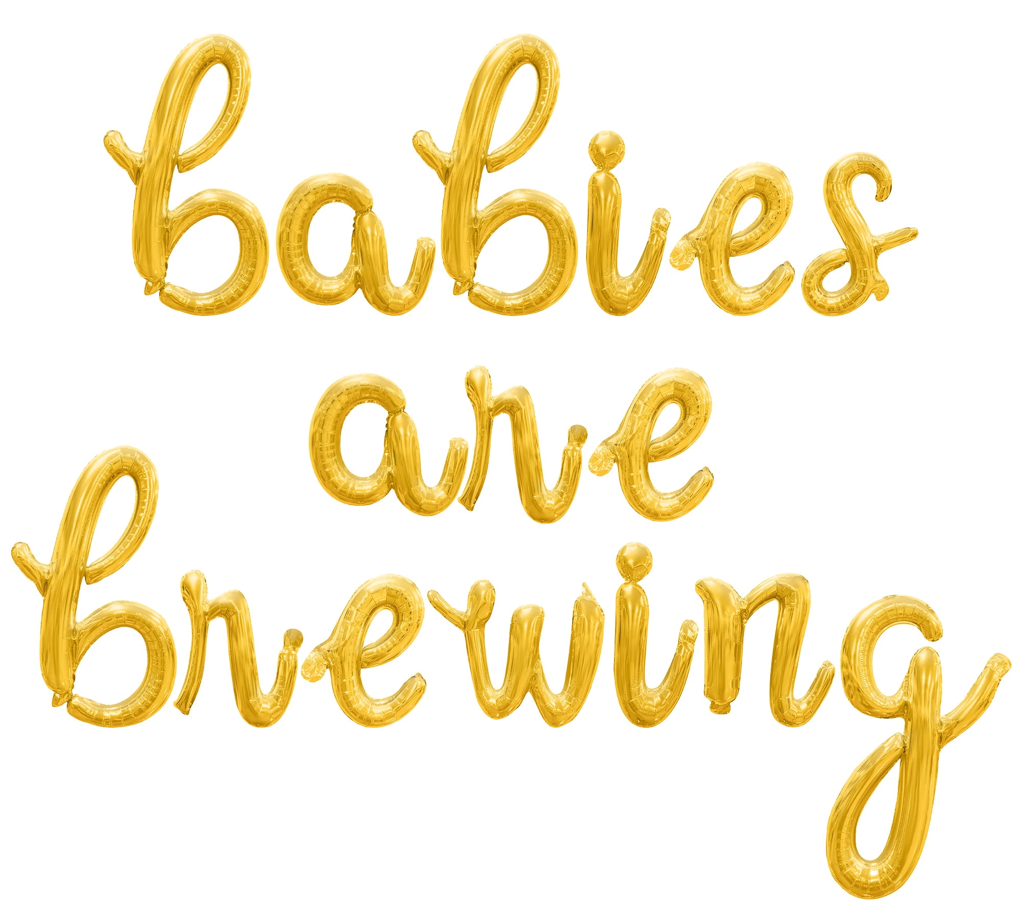 Cursive Script Letter Balloons - BABIES ARE BREWING 16" Inch Alphabet ...