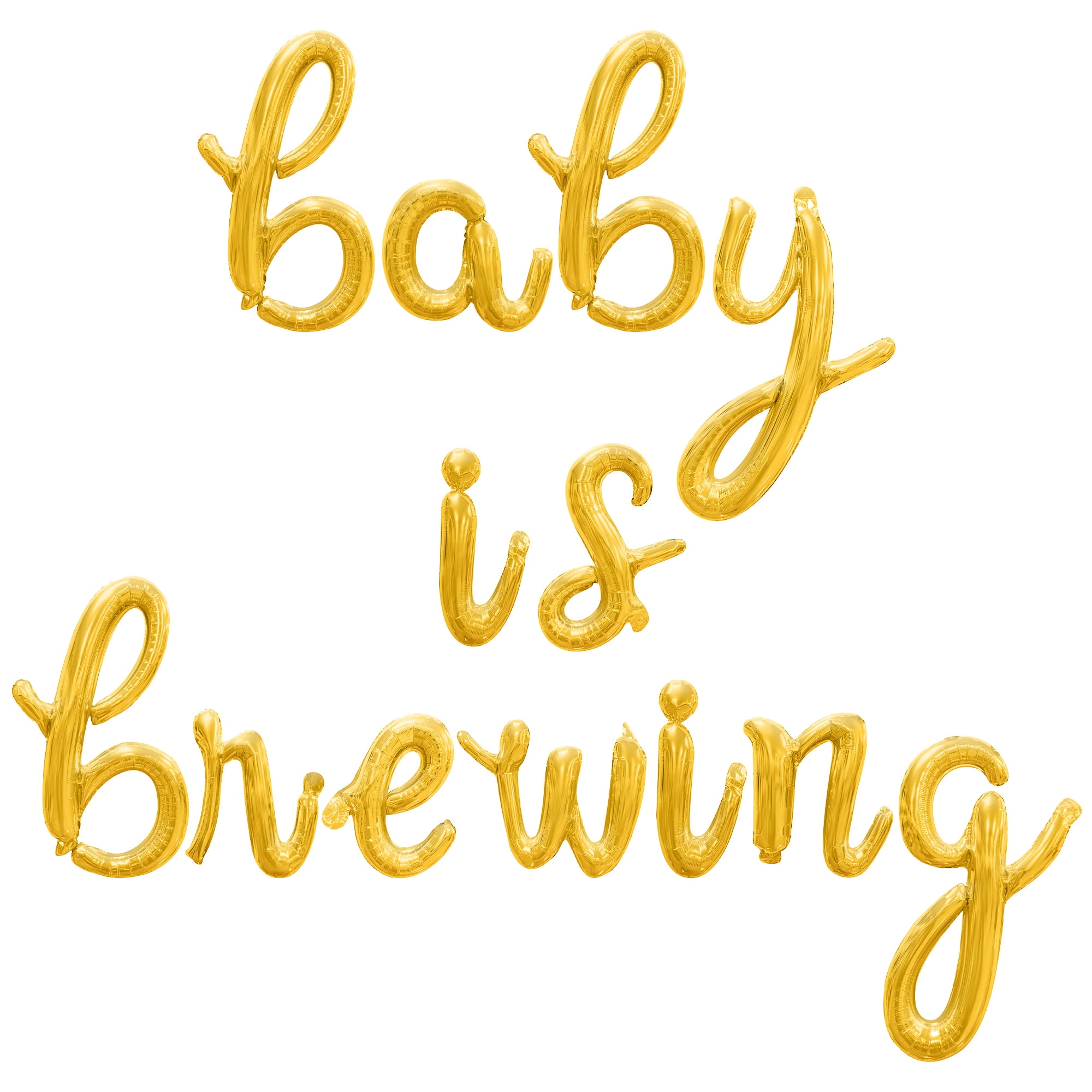 Cursive Script Letter Balloons - BABY IS BREWING 16" Inch Alphabet ...