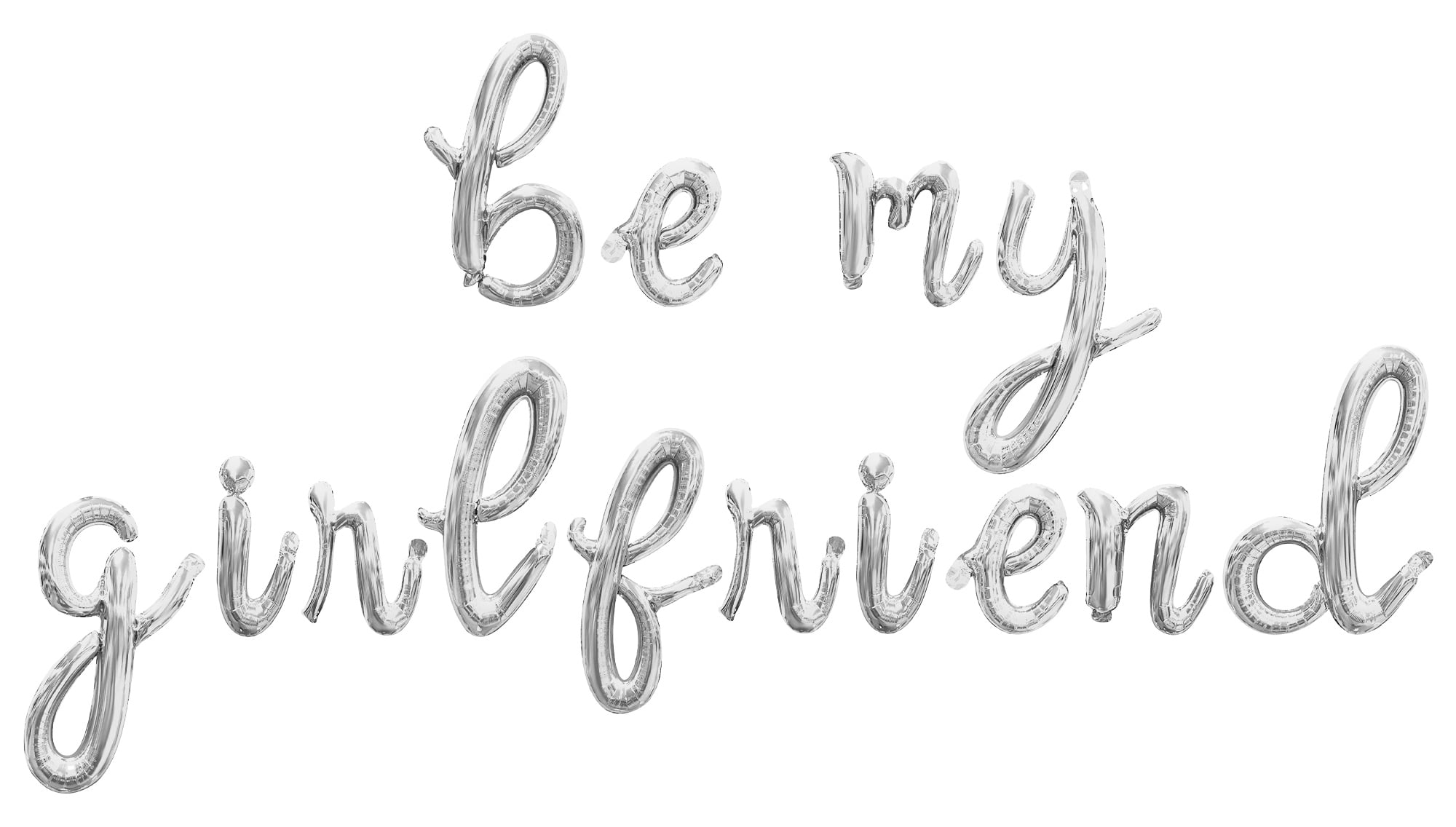 Cursive Script Letter Balloons - BE MY GIRLFRIEND 16" Inch Alphabet ...