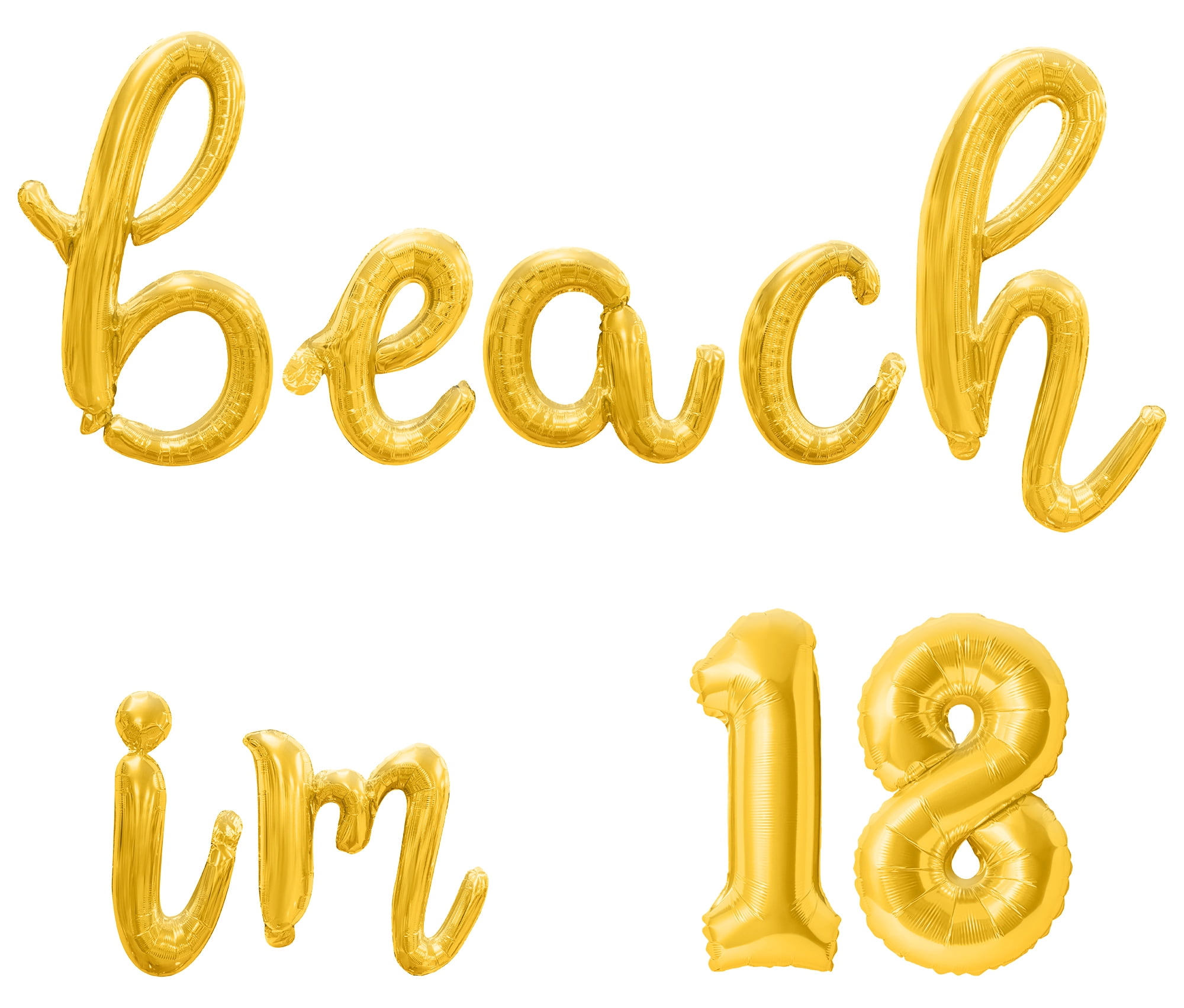 Cursive Script Letter Balloons - BEACH IM 18 16" Inch Alphabet Letters ...