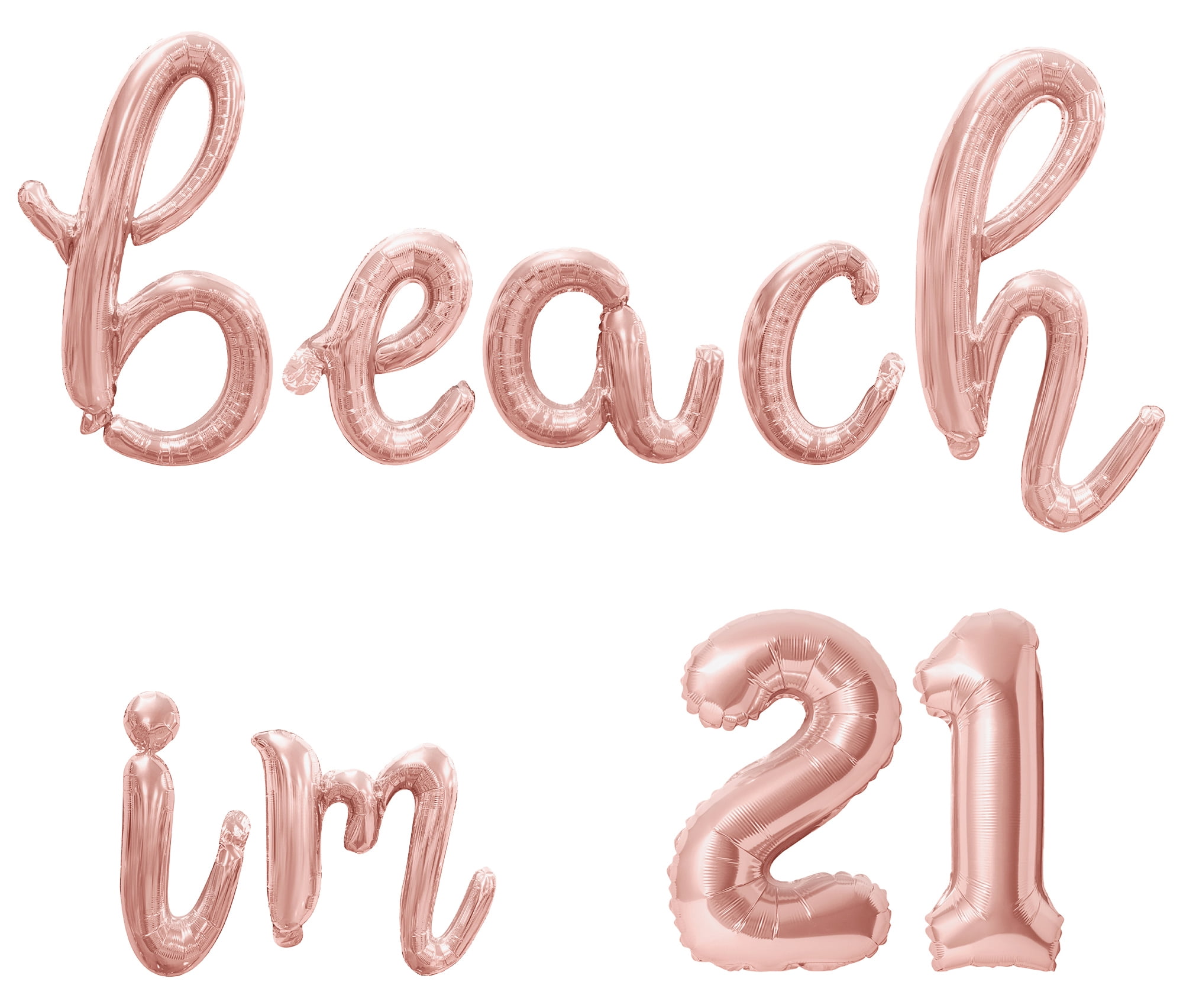 Cursive Script Letter Balloons - BEACH IM 21 16" Inch Alphabet Letters ...