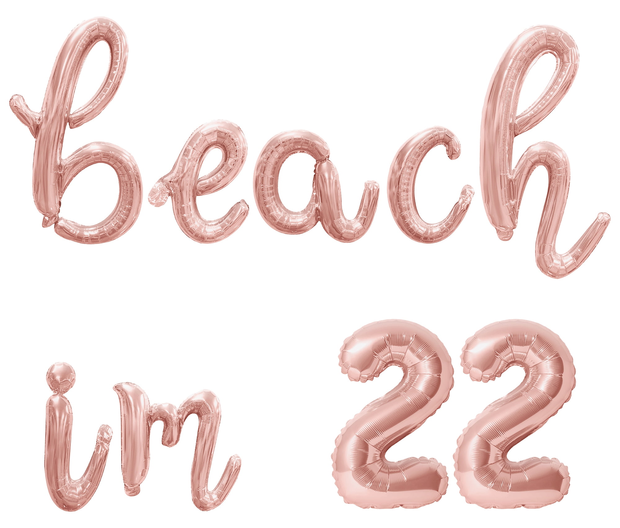 Cursive Script Letter Balloons - BEACH IM 22 16" Inch Alphabet Letters ...