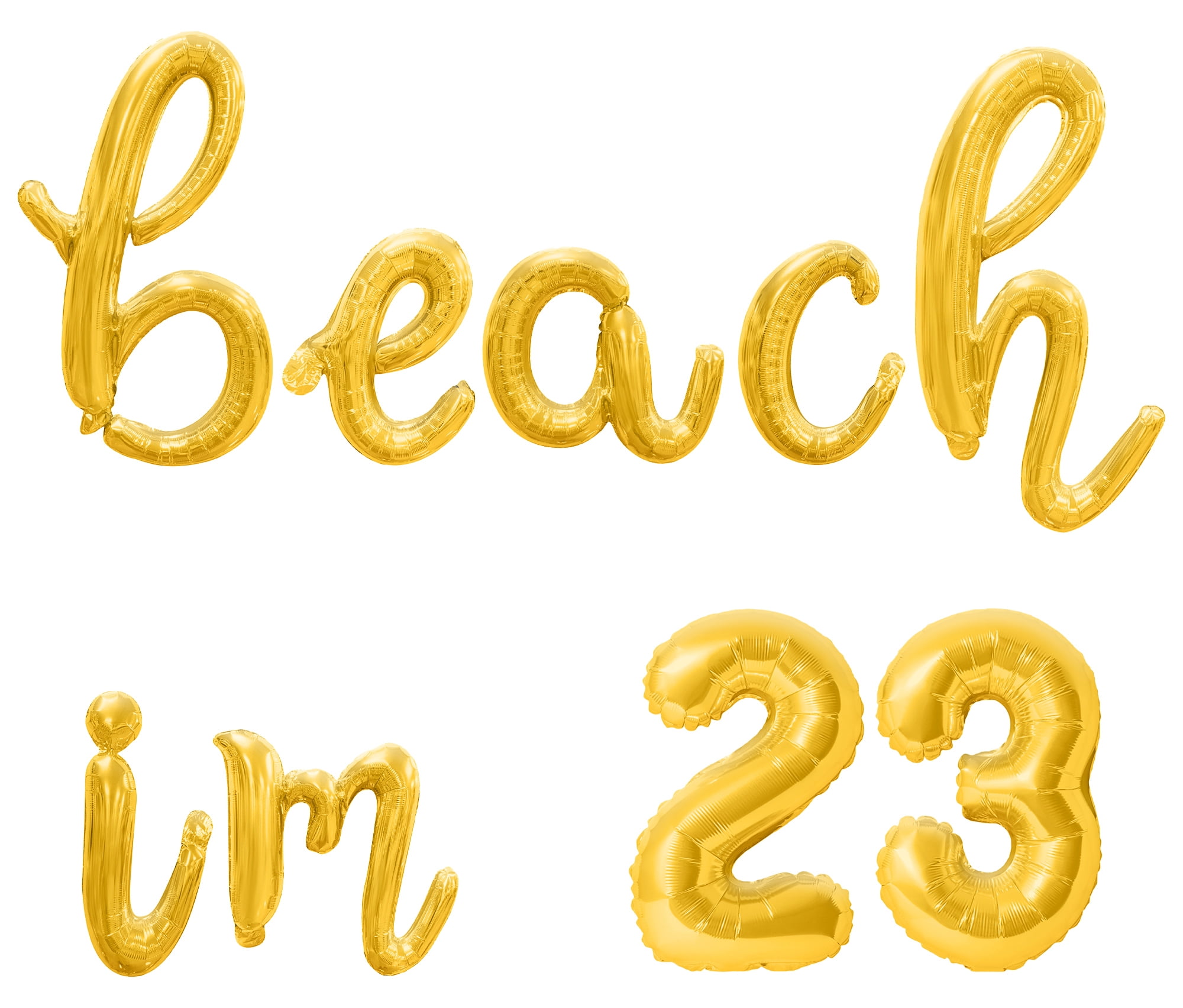 Cursive Script Letter Balloons - BEACH IM 23 16" Inch Alphabet Letters ...