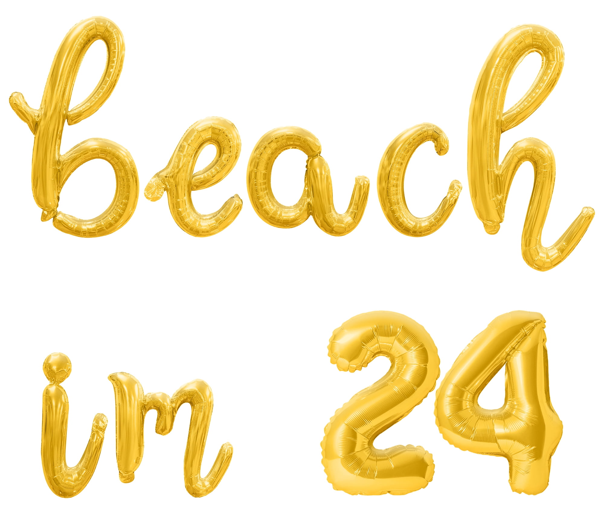 Cursive Script Letter Balloons - BEACH IM 24 16" Inch Alphabet Letters ...