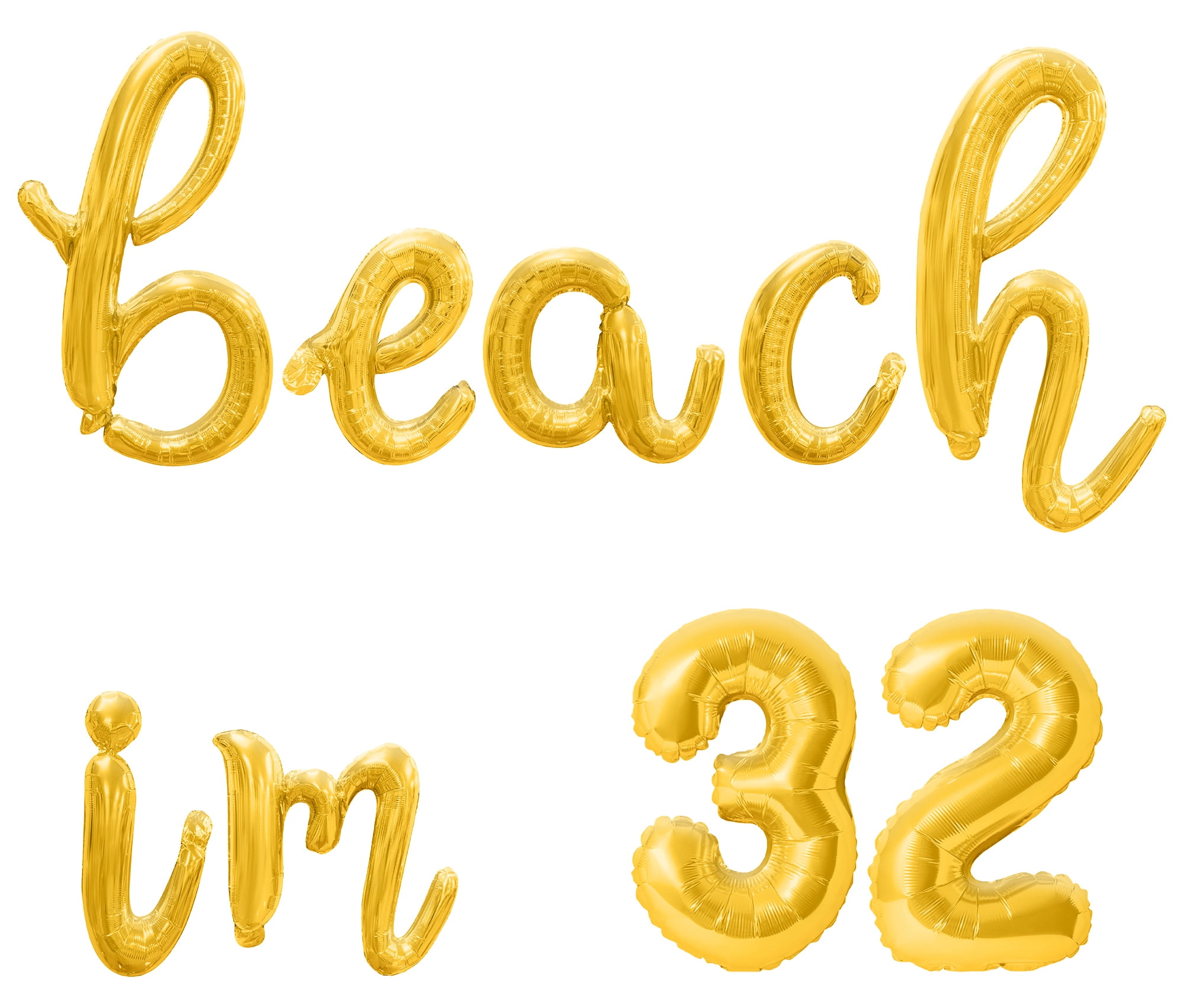 Cursive Script Letter Balloons - BEACH IM 32 16" Inch Alphabet Letters ...
