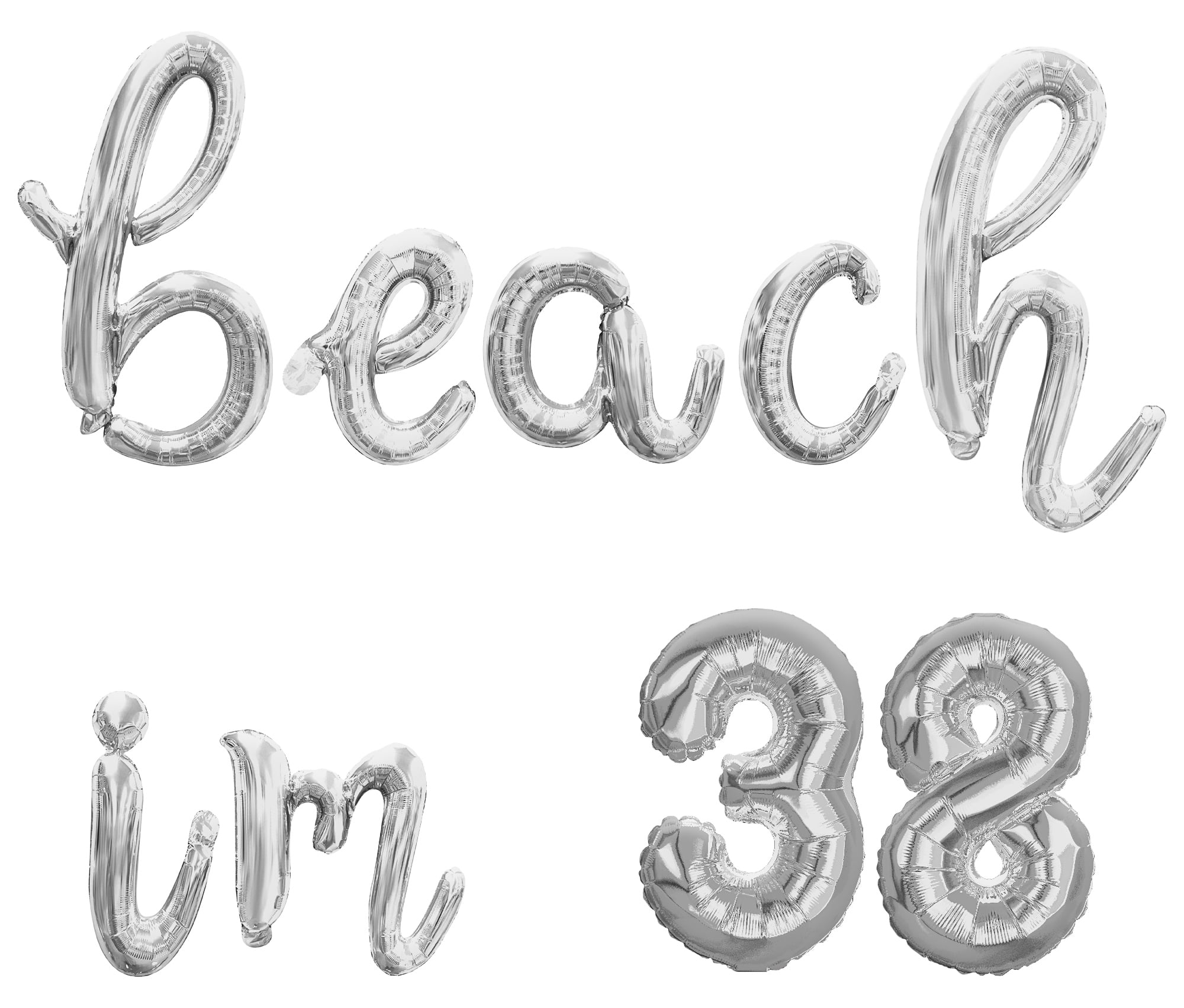 Cursive Script Letter Balloons - BEACH IM 38 16" Inch Alphabet Letters ...
