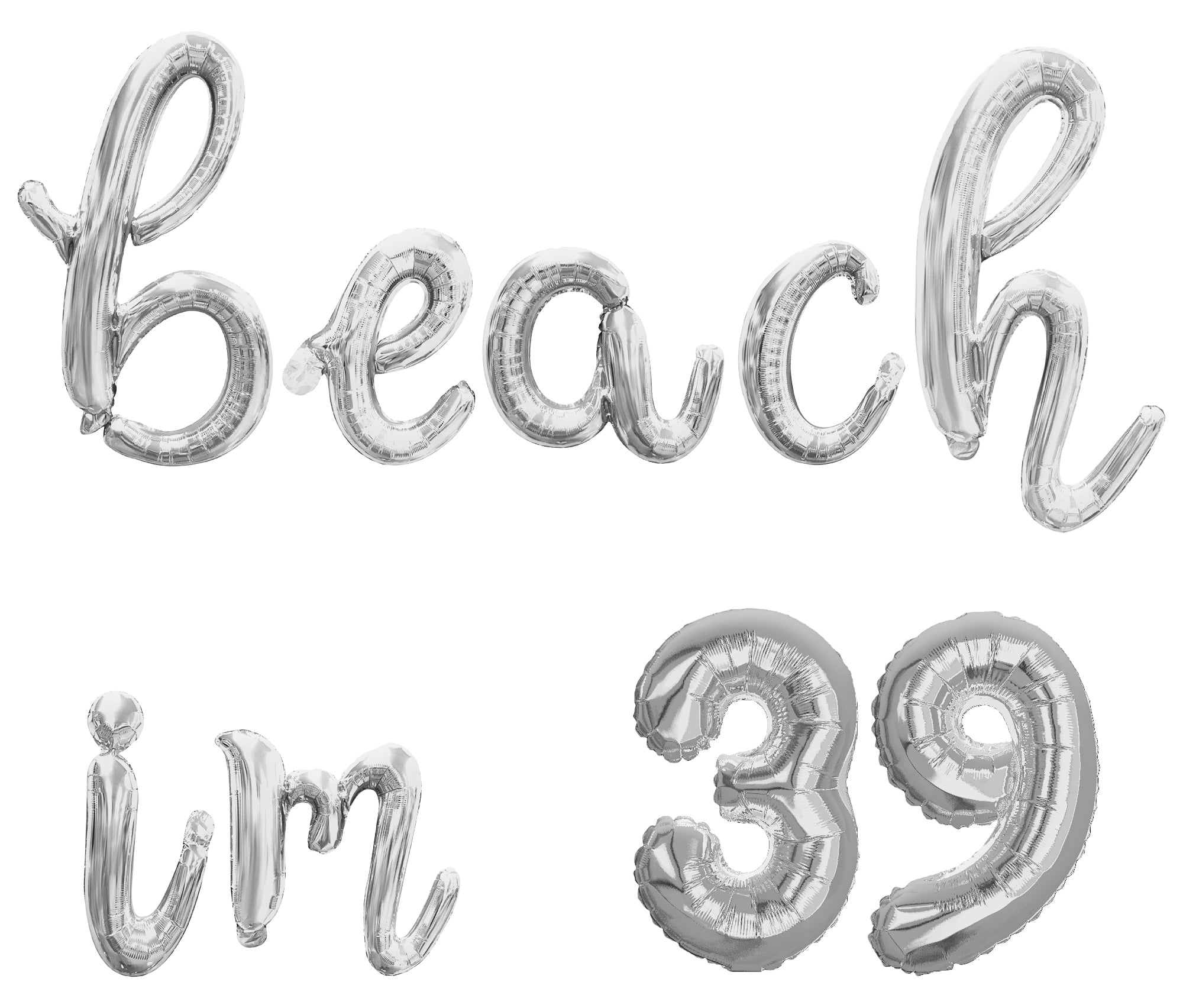 Cursive Script Letter Balloons - BEACH IM 39 16" Inch Alphabet Letters ...