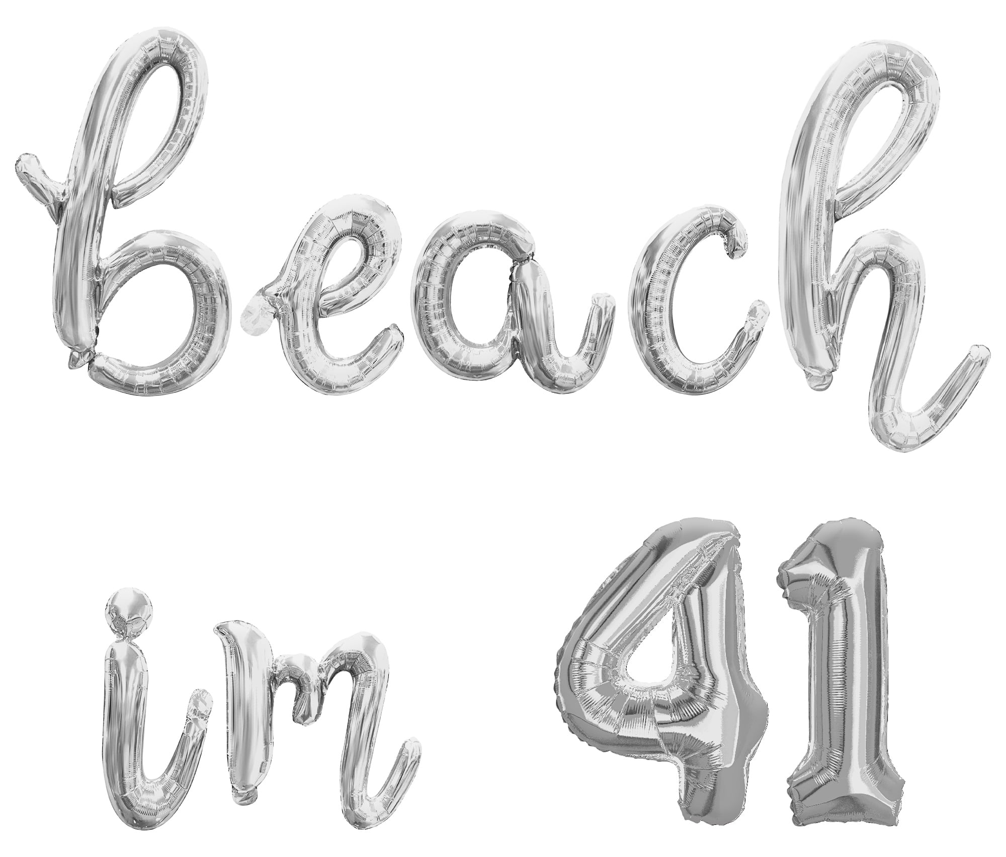 Cursive Script Letter Balloons - BEACH IM 41 16" Inch Alphabet Letters ...