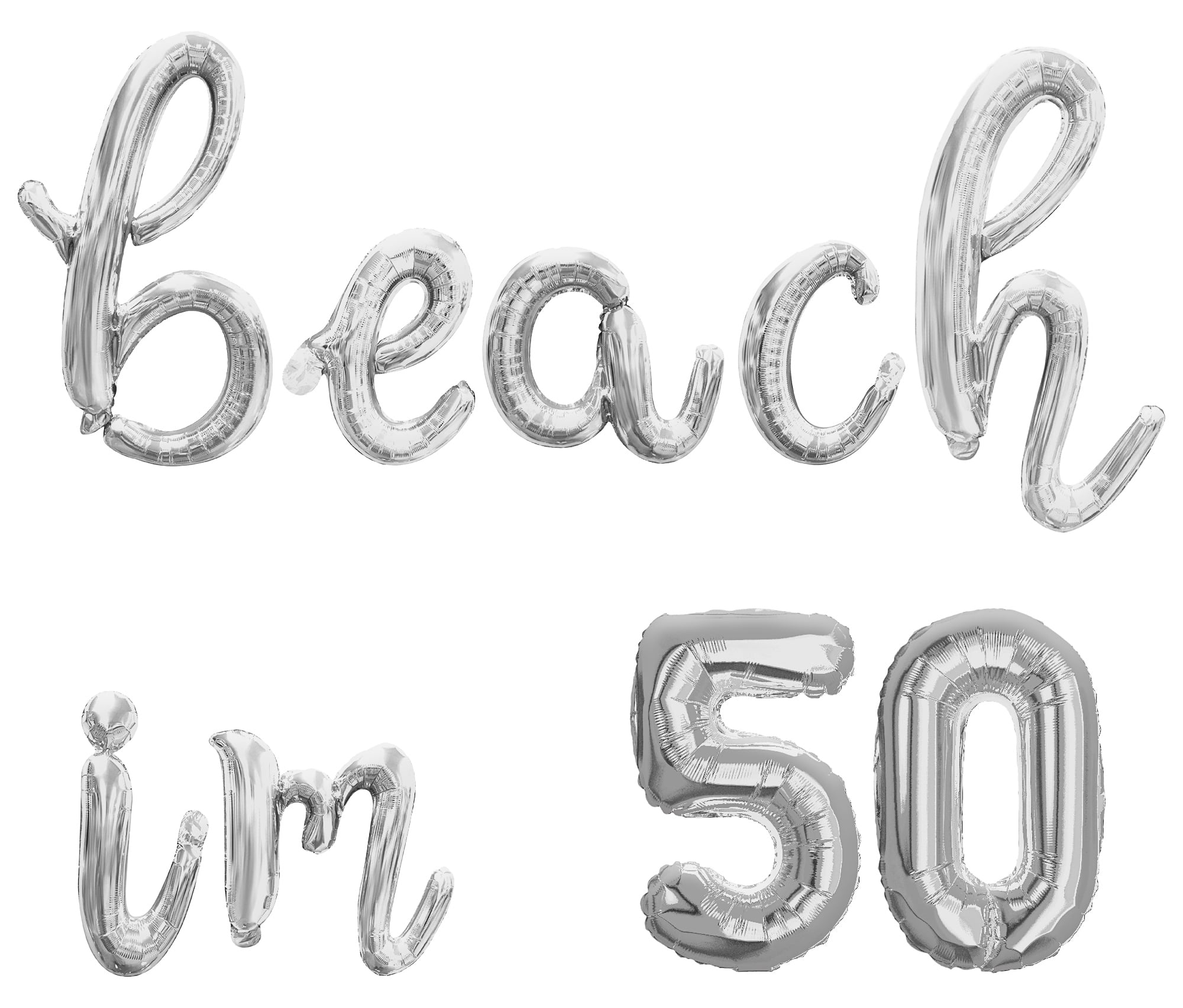 Cursive Script Letter Balloons - BEACH IM 50 16" Inch Alphabet Letters ...