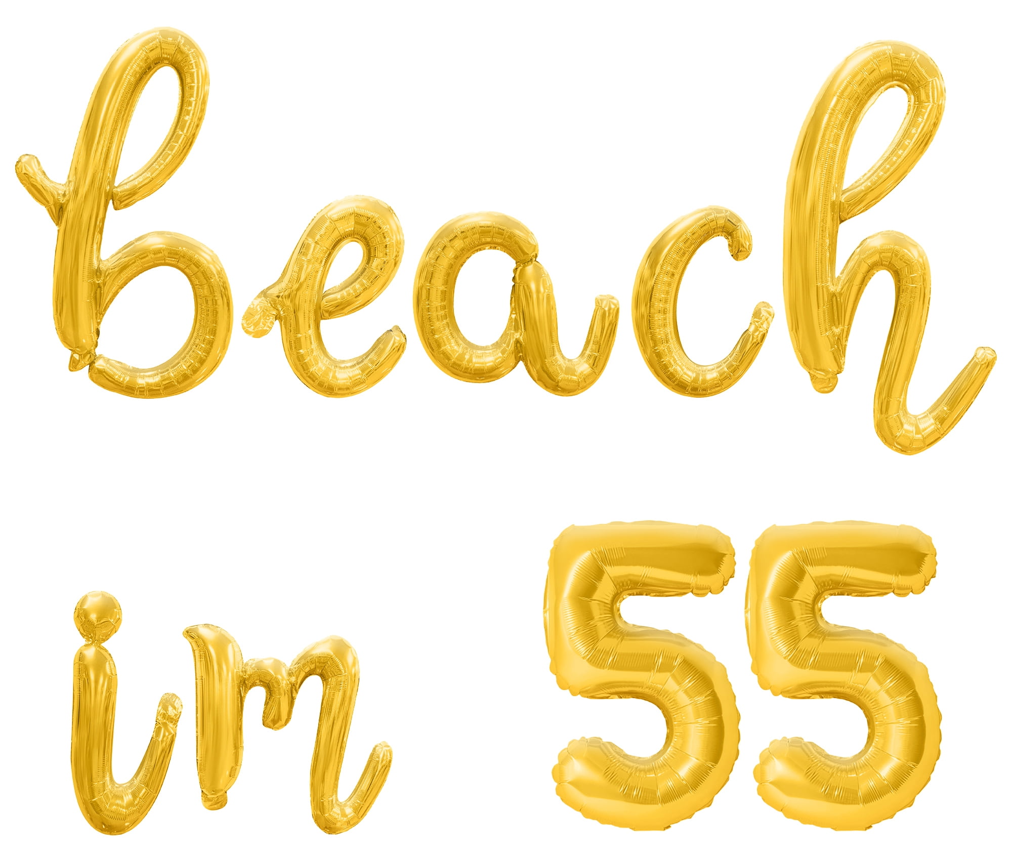 Cursive Script Letter Balloons - BEACH IM 55 16" Inch Alphabet Letters ...