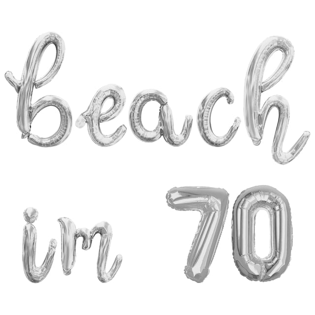 Cursive Script Letter Balloons - BEACH IM 70 16" Inch Alphabet Letters ...