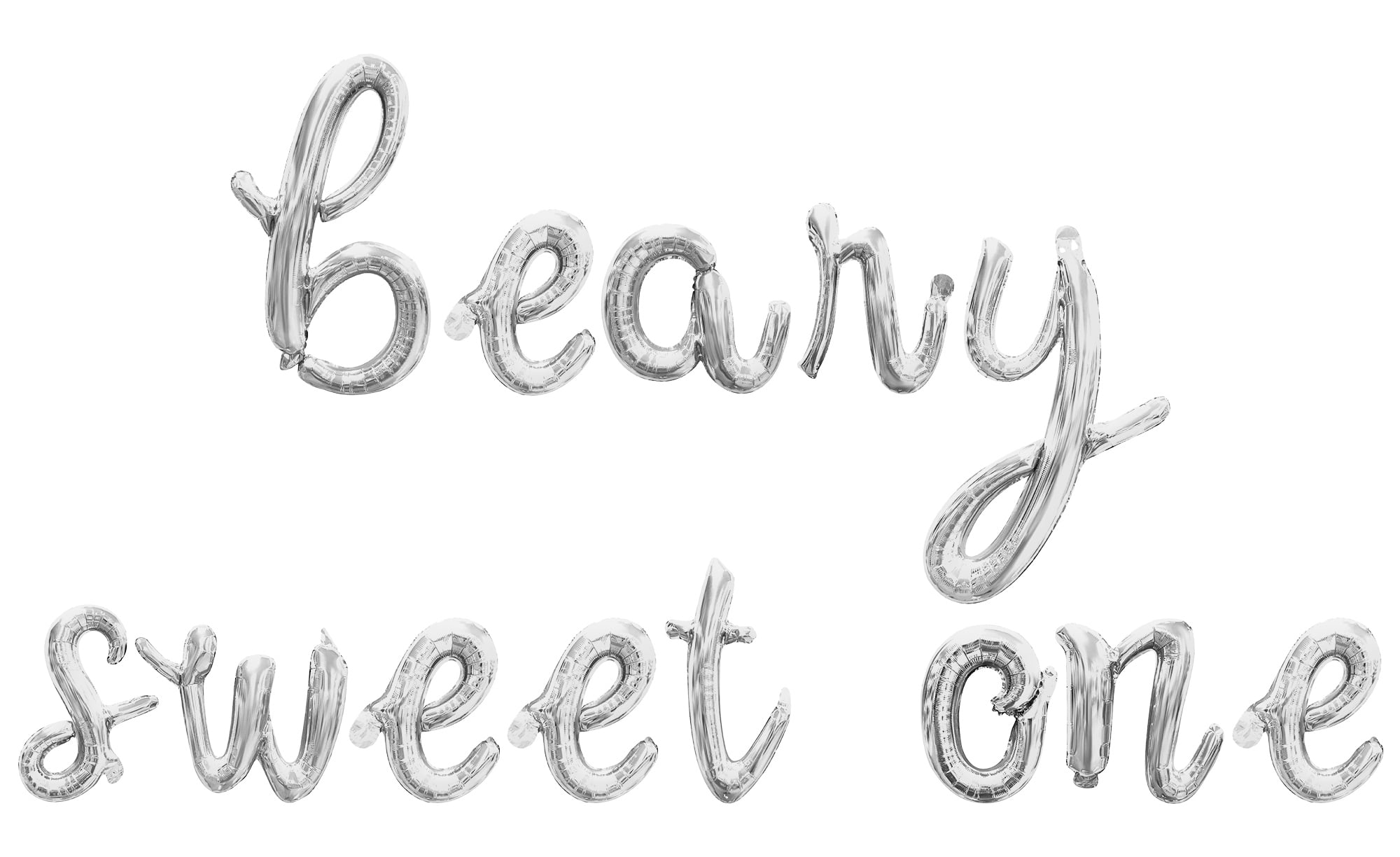 Cursive Script Letter Balloons - BEARY SWEET ONE 16" Inch Alphabet ...
