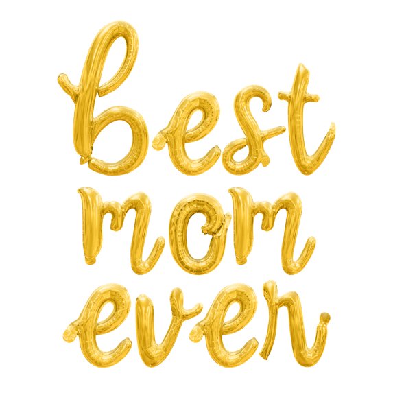 Cursive Script Letter Balloons - BEST MOM EVER 16" Inch Alphabet ...