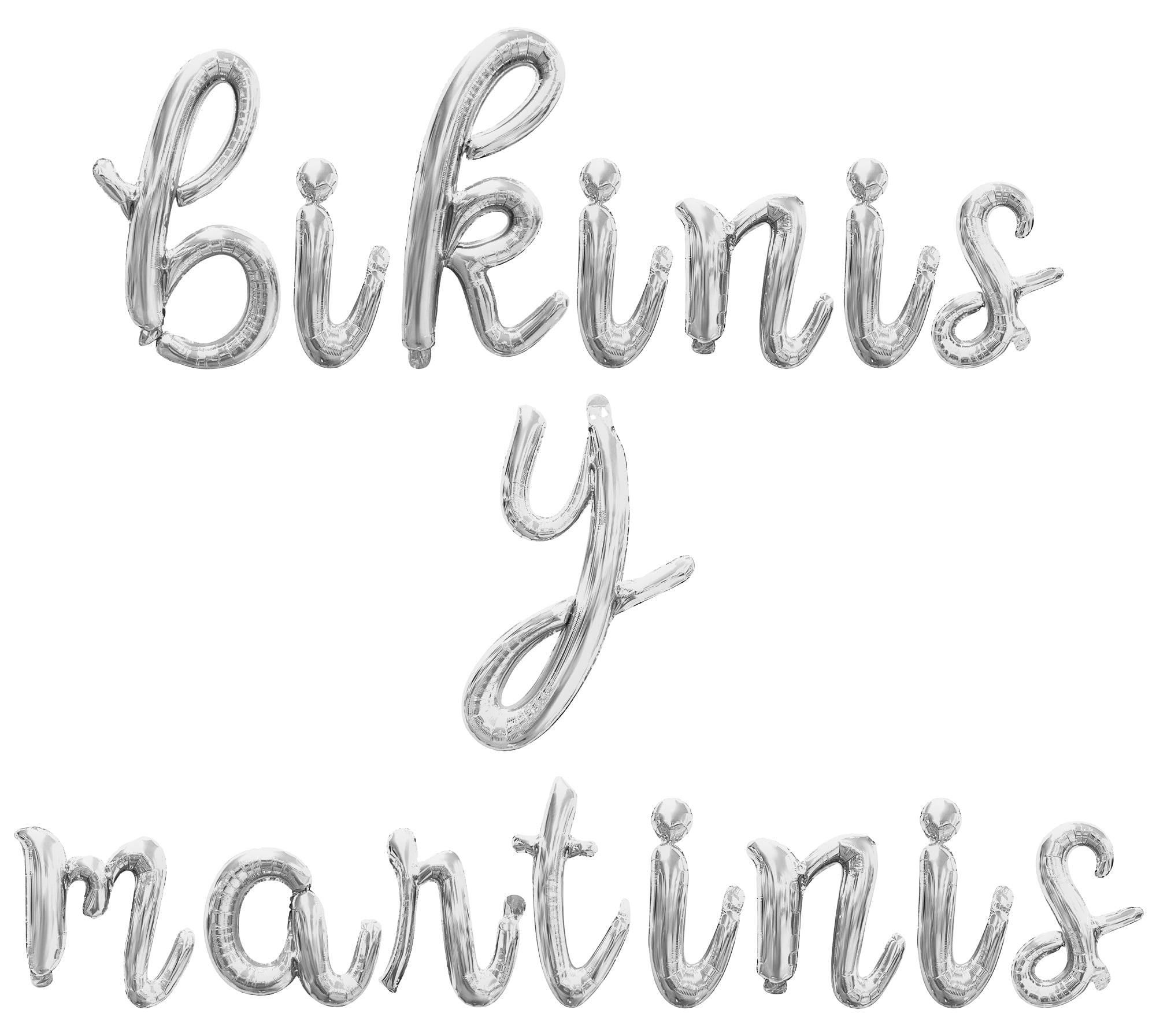 Cursive Script Letter Balloons - BIKINIS Y MARTINIS 16" Inch Alphabet ...