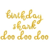 Cursive Script Letter Balloons - BIRTHDAY SHARK DOO DOO DOO 16" Inch ...