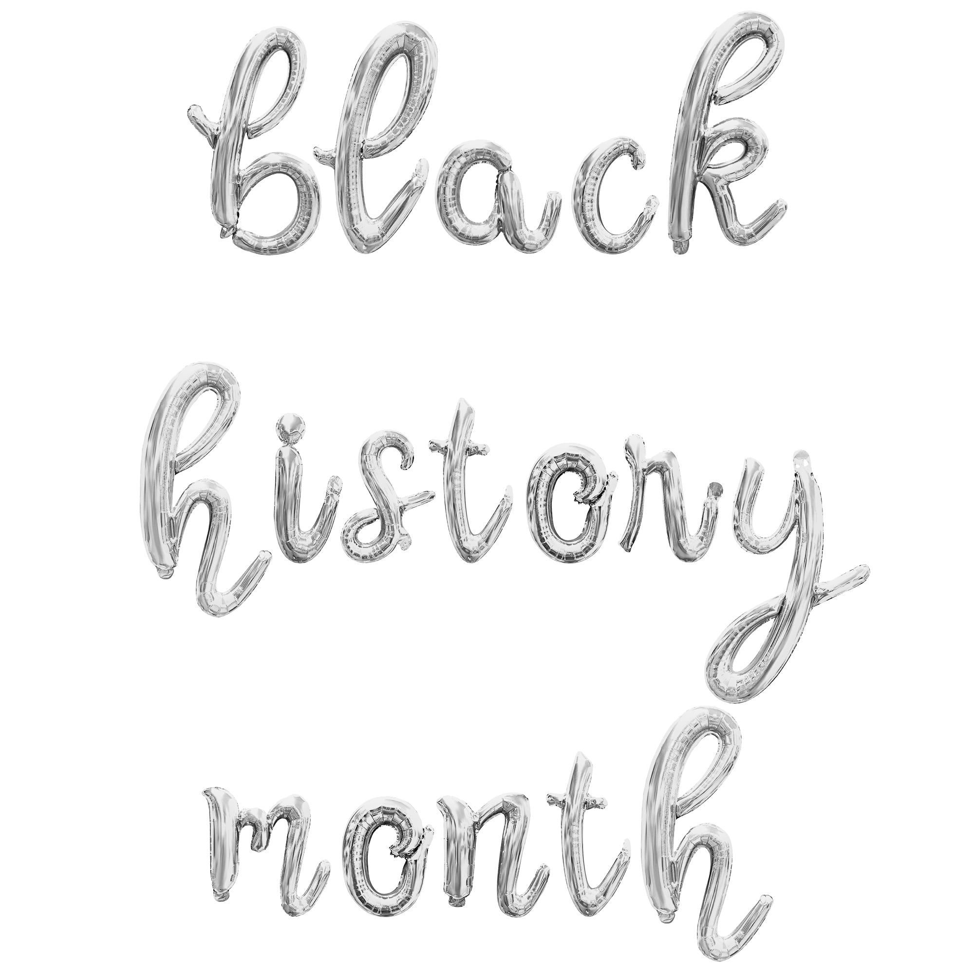 Cursive Script Letter Balloons - BLACK HISTORY MONTH 16" Inch Alphabet ...