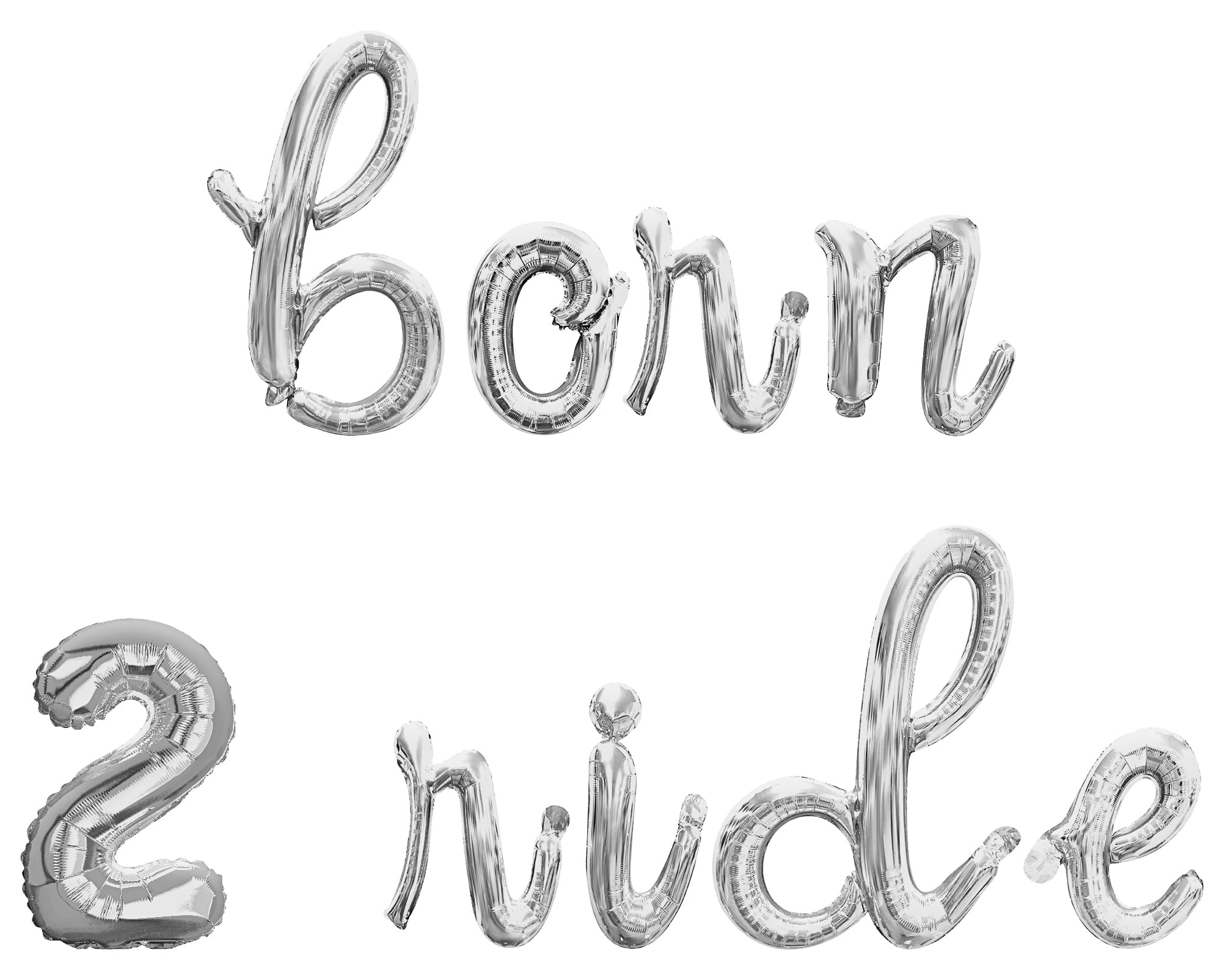 Cursive Script Letter Balloons - BORN 2 RIDE 16" Inch Alphabet Letters ...