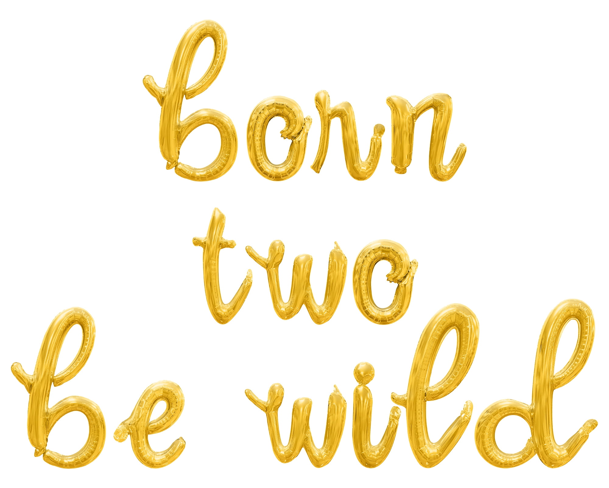 Cursive Script Letter Balloons - BORN TWO BE WILD 16" Inch Alphabet ...