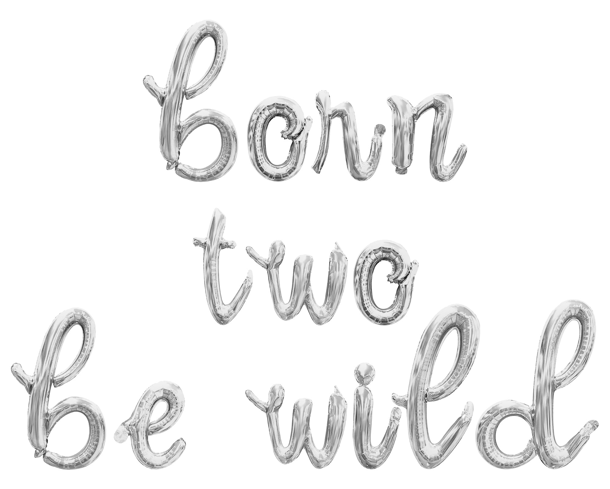 Cursive Script Letter Balloons - BORN TWO BE WILD 16" Inch Alphabet ...
