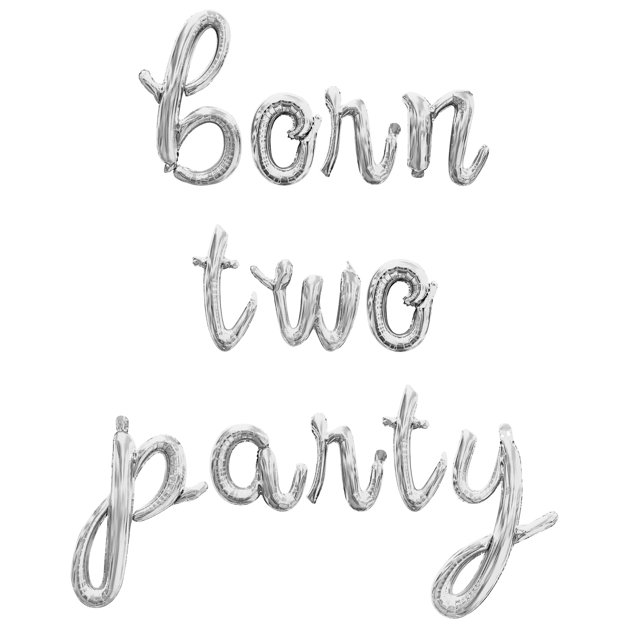 Cursive Script Letter Balloons - BORN TWO PARTY 16" Inch Alphabet ...