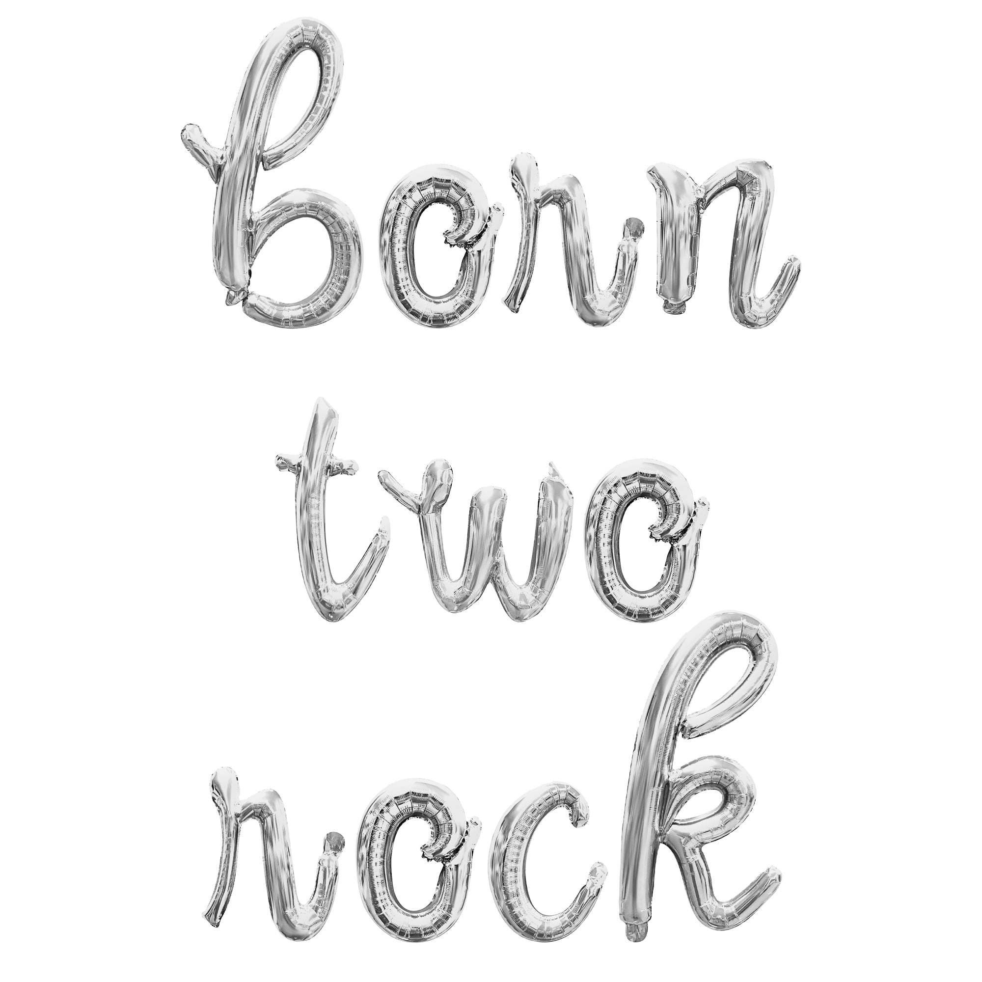 Cursive Script Letter Balloons - BORN TWO ROCK 16" Inch Alphabet ...