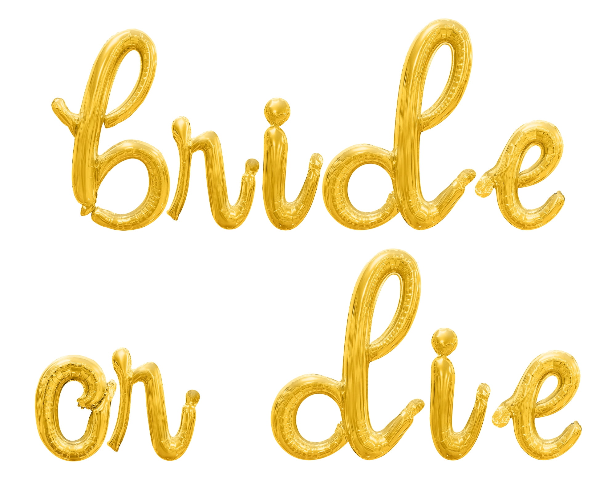Cursive Script Letter Balloons - BRIDE OR DIE 16" Inch Alphabet Letters ...