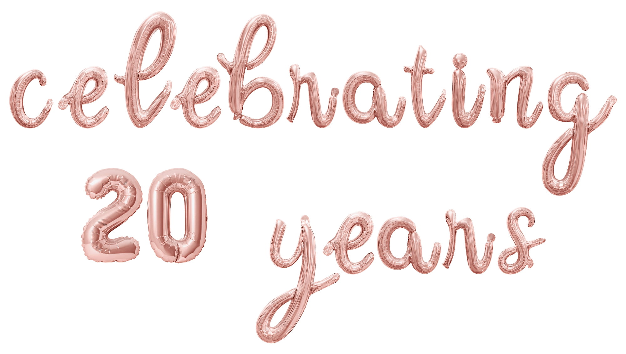 Cursive Script Letter Balloons - CELEBRATING 20 YEARS 16" Inch Alphabet ...