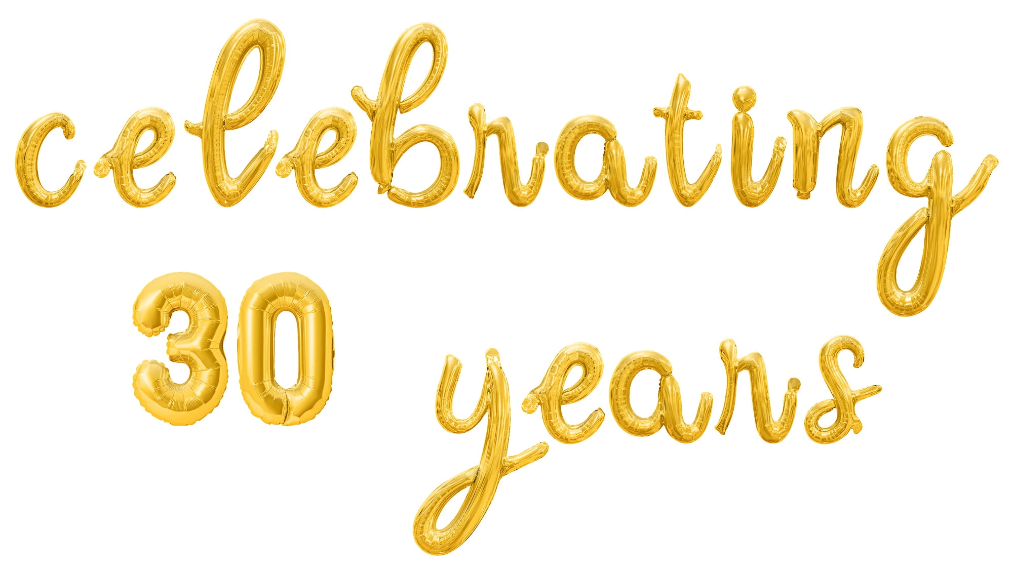 Cursive Script Letter Balloons - CELEBRATING 30 YEARS 16" Inch Alphabet ...