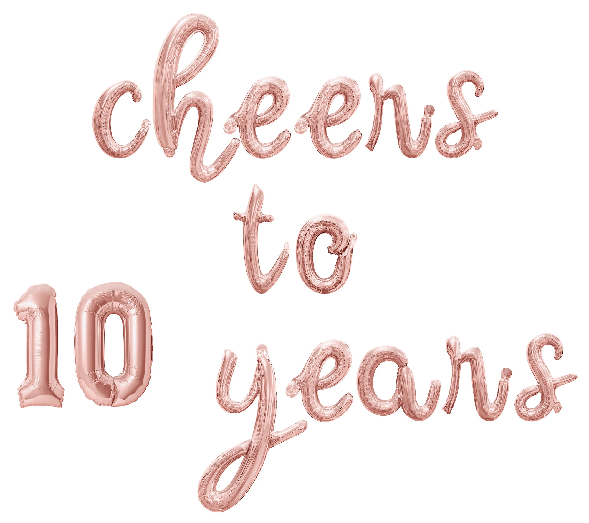 Cursive Script Letter Balloons - CHEERS TO 10 YEARS 16" Inch Alphabet ...