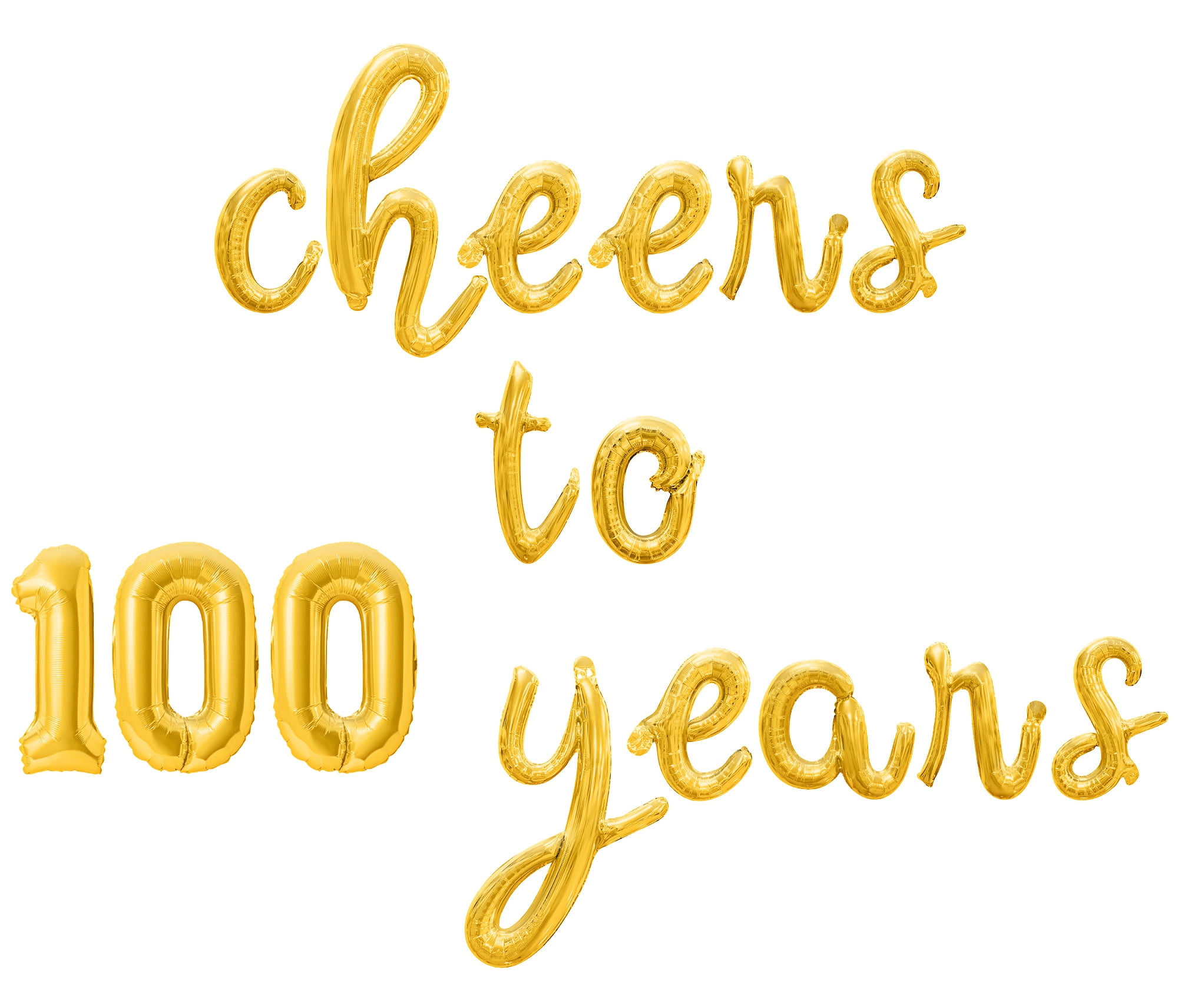 Cursive Script Letter Balloons - CHEERS TO 100 YEARS 16" Inch Alphabet ...