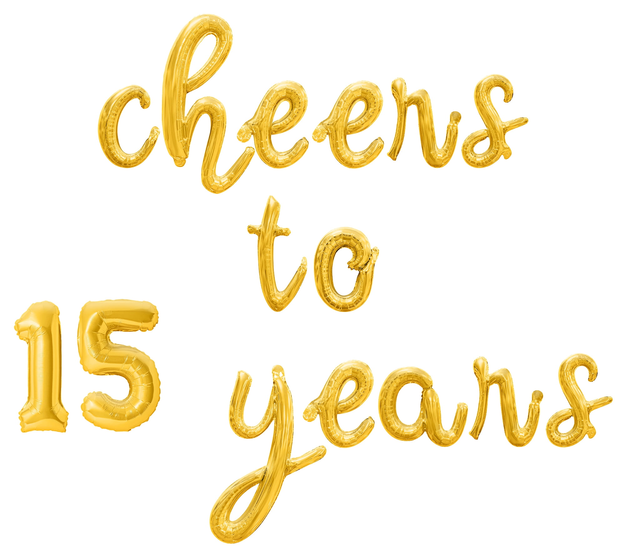 Cursive Script Letter Balloons - CHEERS TO 15 YEARS 16" Inch Alphabet ...