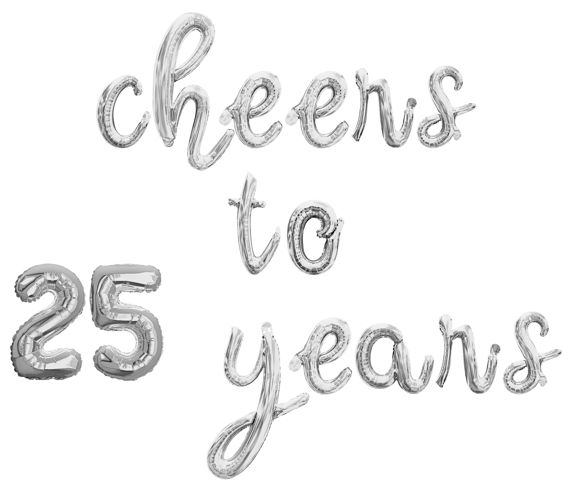 Cursive Script Letter Balloons - CHEERS TO 25 YEARS 16" Inch Alphabet ...