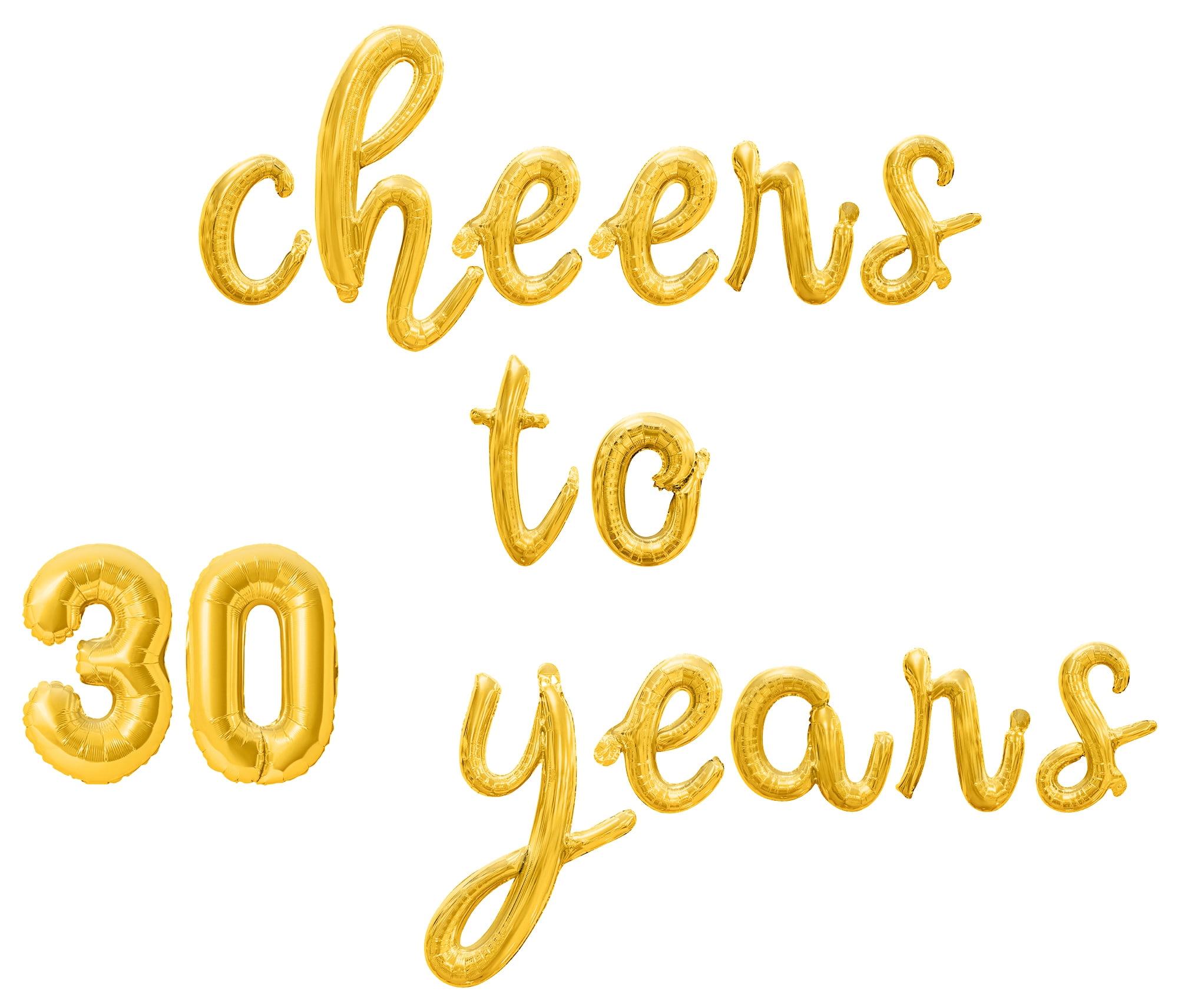 Cursive Script Letter Balloons - CHEERS TO 30 YEARS 16" Inch Alphabet ...