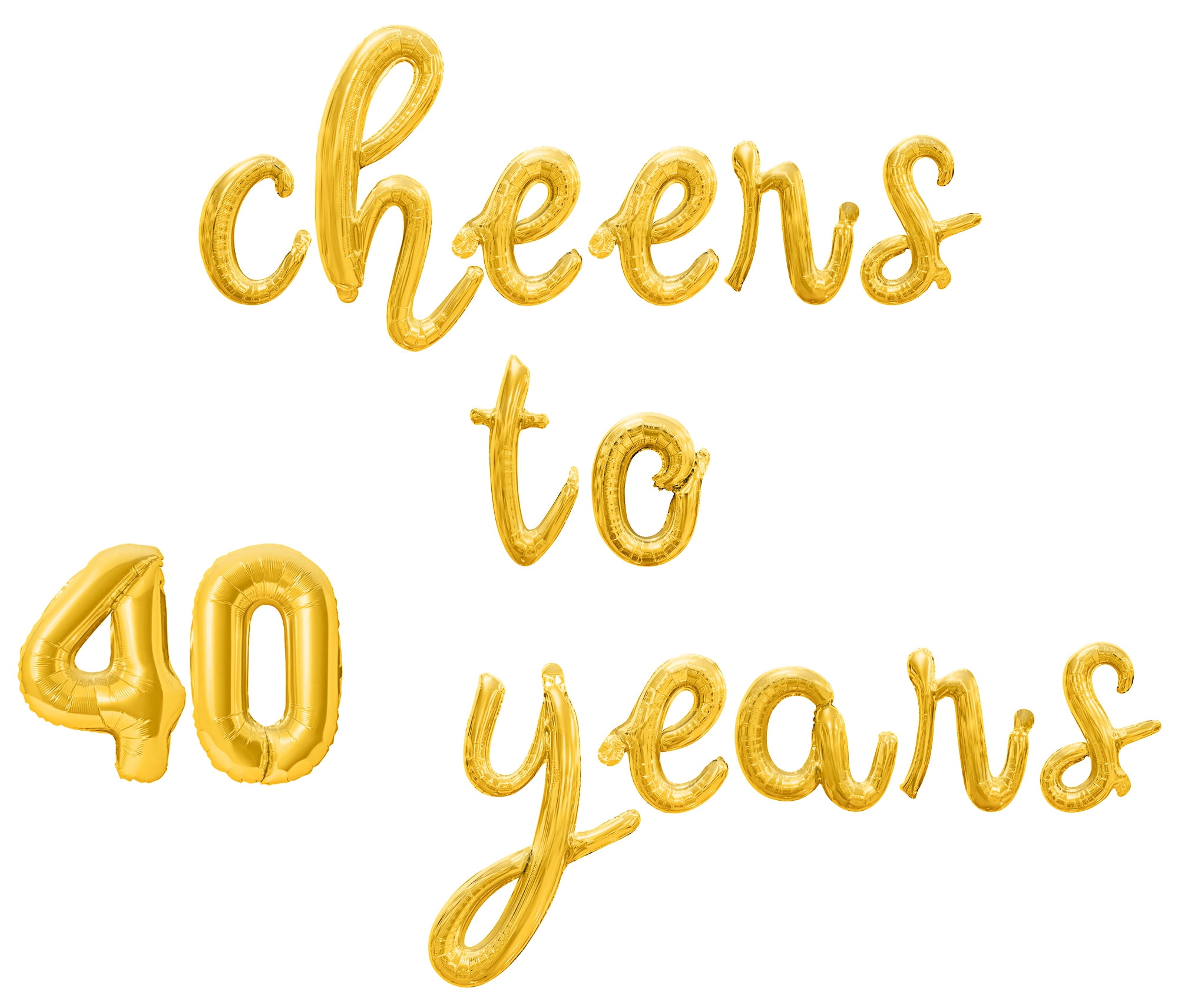 Cursive Script Letter Balloons - CHEERS TO 40 YEARS 16" Inch Alphabet ...