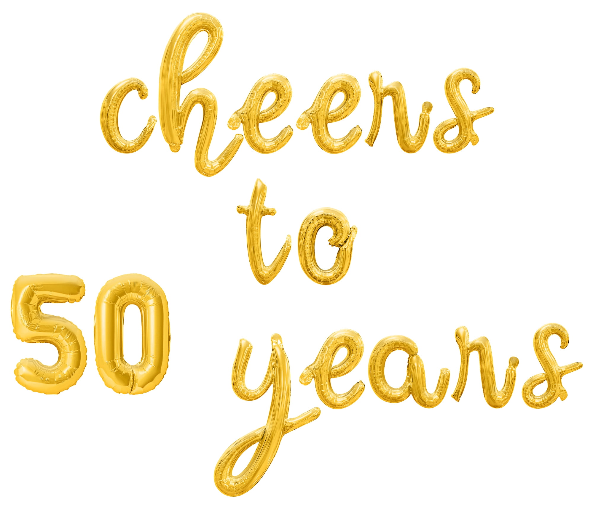 Cursive Script Letter Balloons - CHEERS TO 50 YEARS 16" Inch Alphabet ...