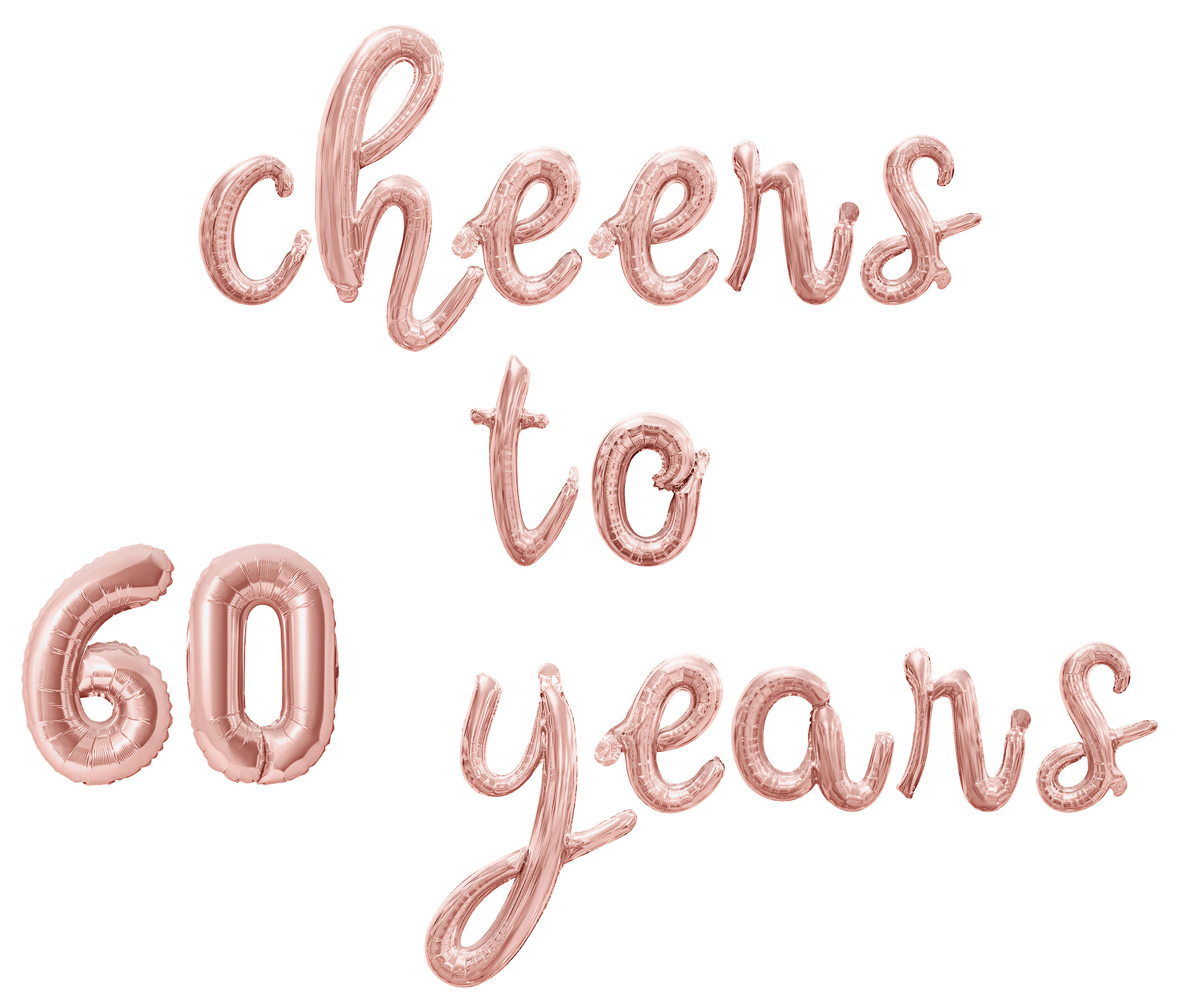 Cursive Script Letter Balloons - CHEERS TO 60 YEARS 16" Inch Alphabet ...