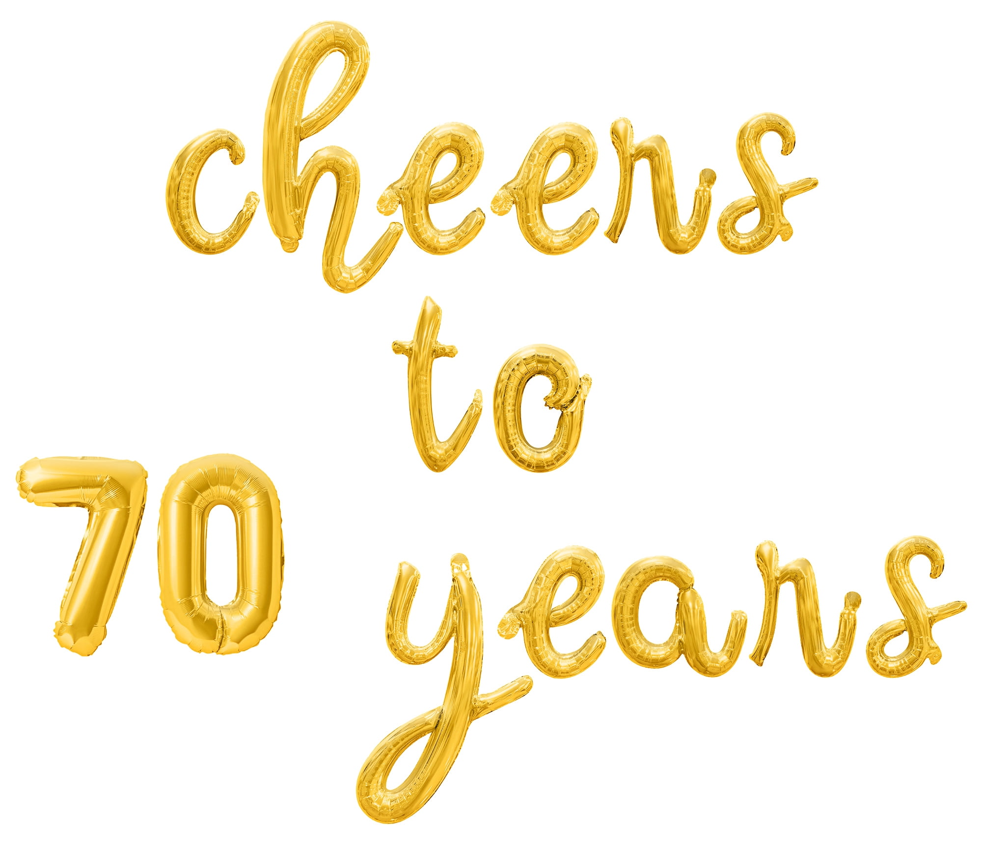 Cursive Script Letter Balloons - CHEERS TO 70 YEARS 16" Inch Alphabet ...