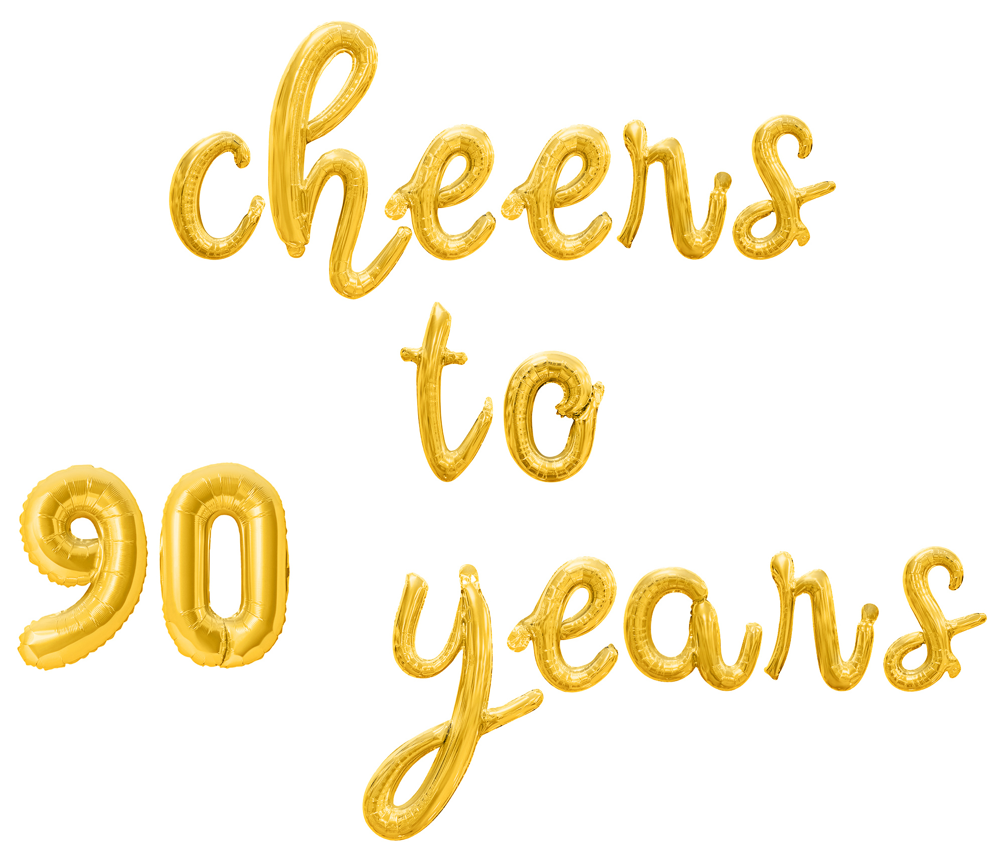 Cursive Script Letter Balloons - CHEERS TO 90 YEARS 16" Inch Alphabet ...