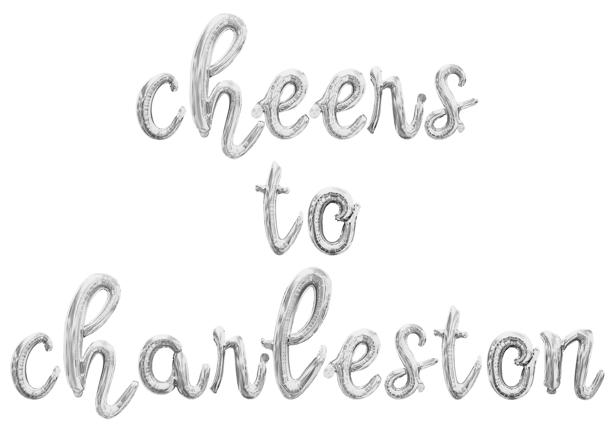 Cursive Script Letter Balloons - CHEERS TO CHARLESTON 16" Inch Alphabet ...