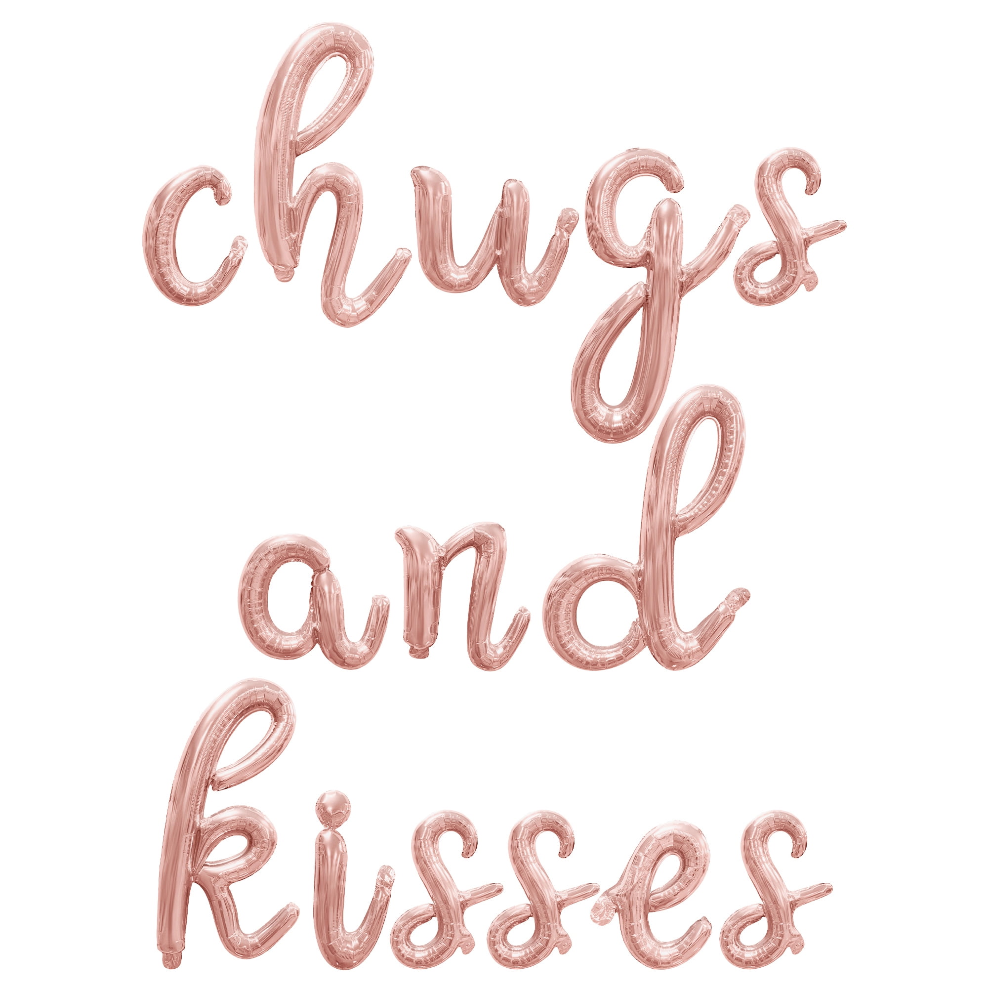 Cursive Script Letter Balloons - CHUGS AND KISSES 16" Inch Alphabet ...