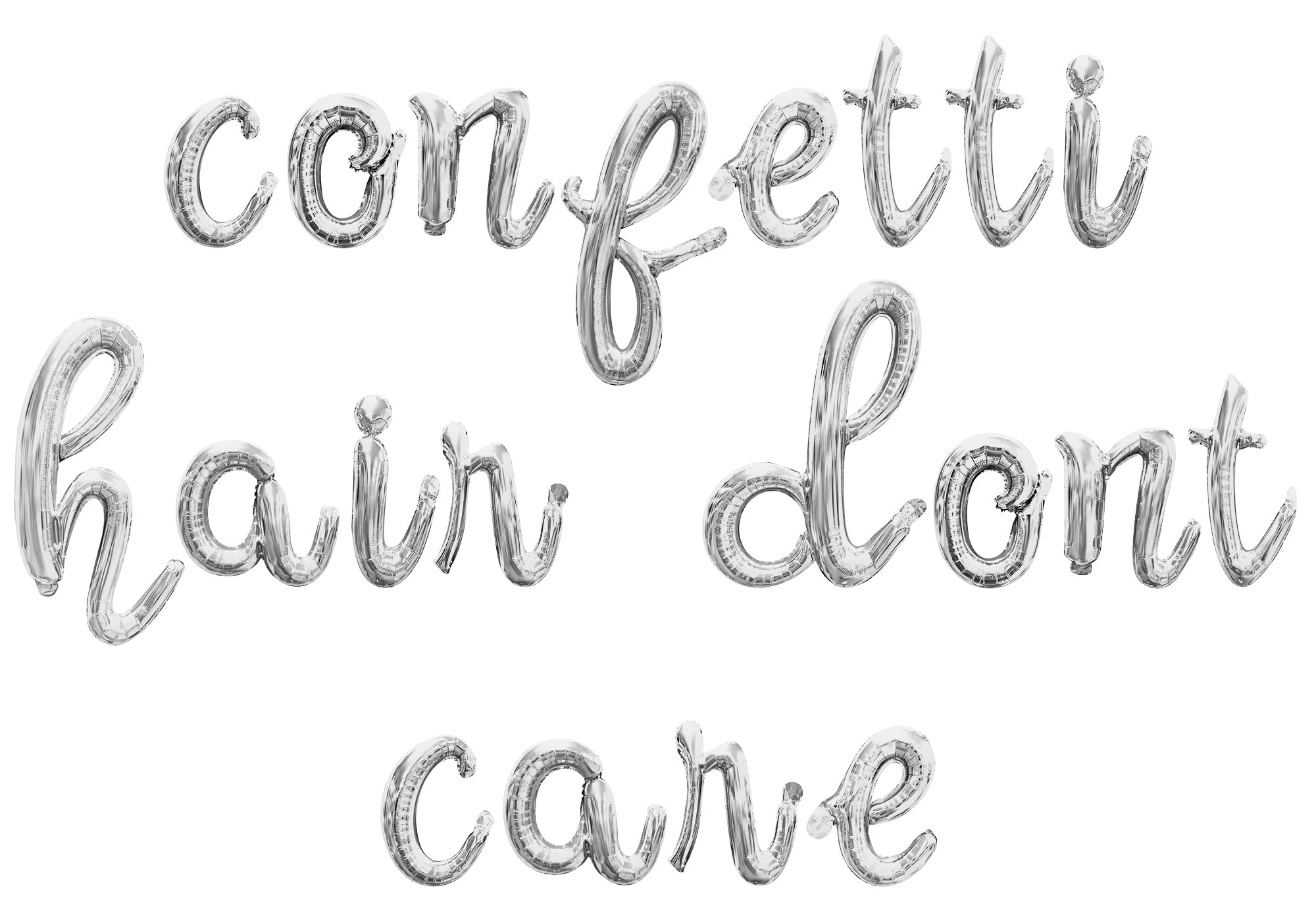Cursive Script Letter Balloons - CONFETTI HAIR DONT CARE 16" Inch ...