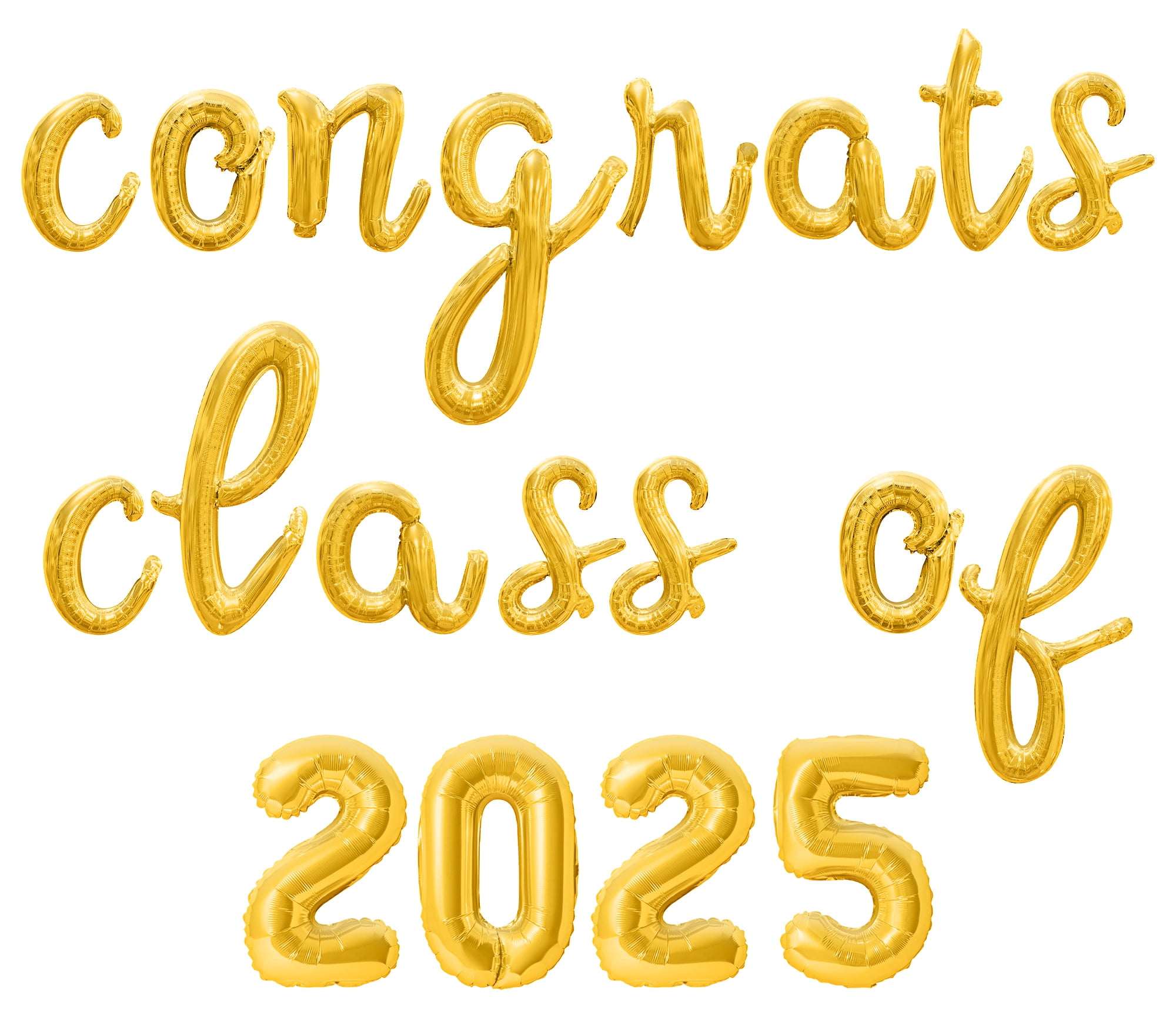 Cursive Script Letter Balloons - CONGRATS CLASS OF 2025 16" Inch ...