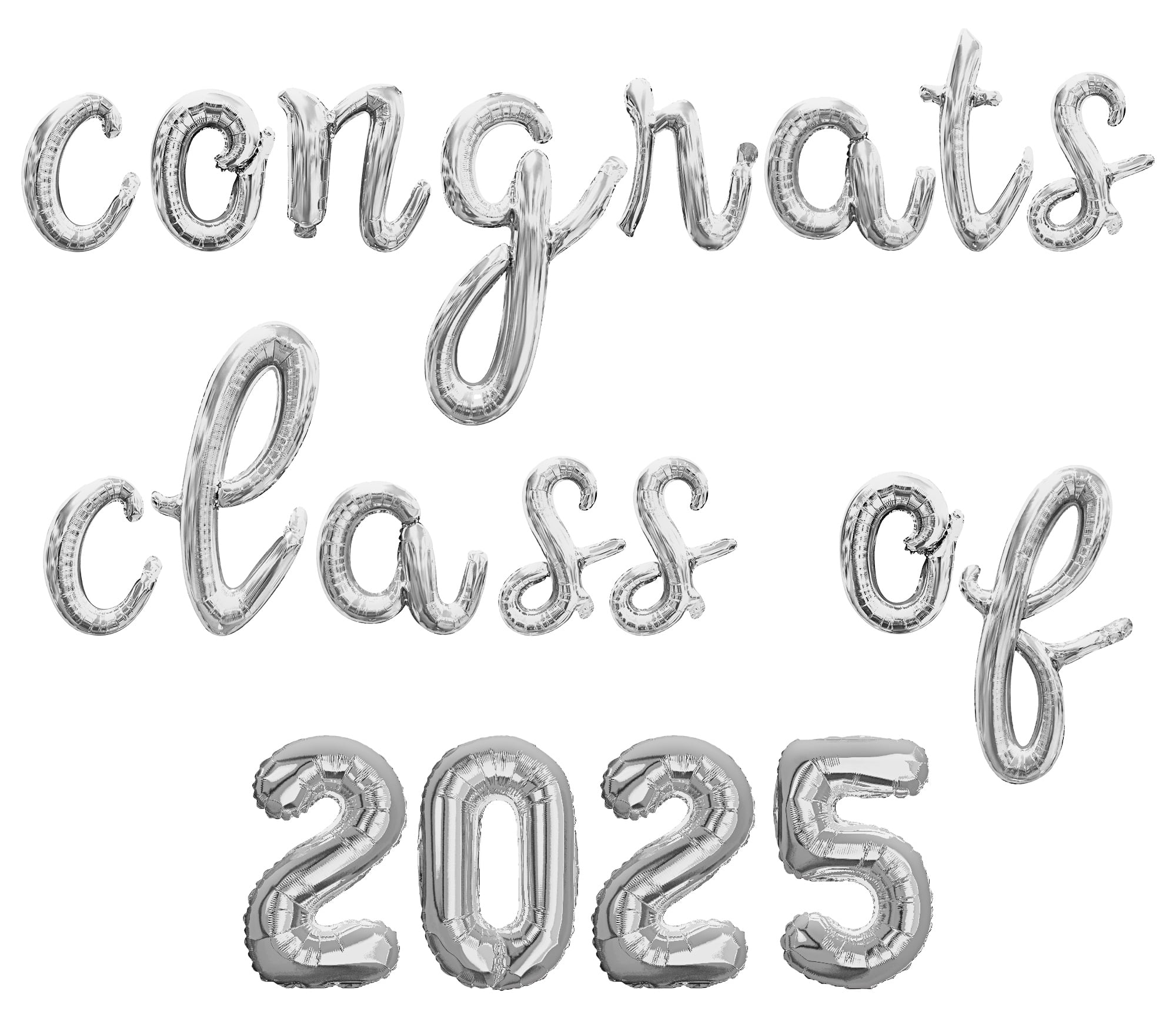Cursive Script Letter Balloons - CONGRATS CLASS OF 2025 16" Inch ...