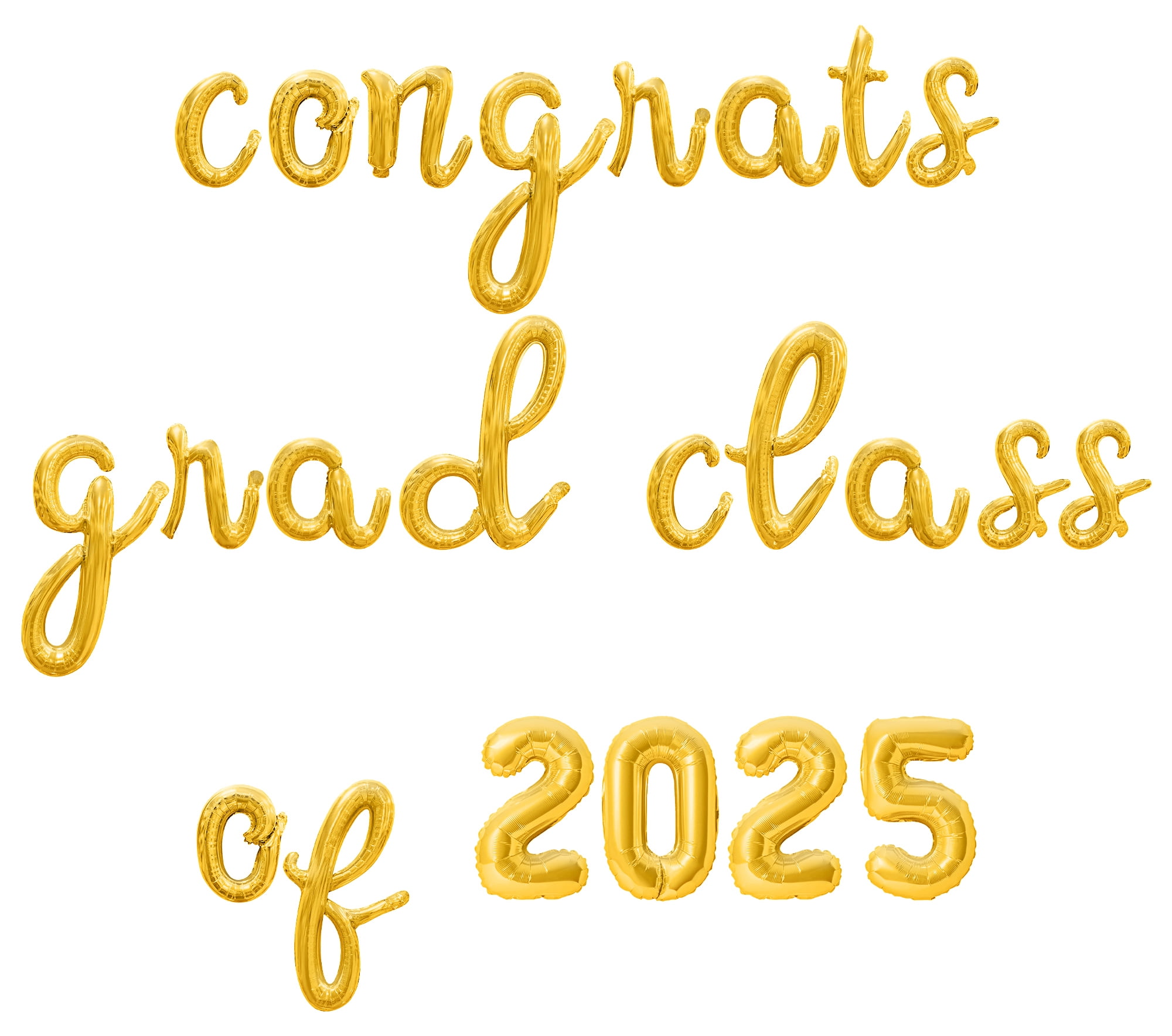 Cursive Script Letter Balloons - CONGRATS GRAD CLASS OF 2025 16" Inch ...